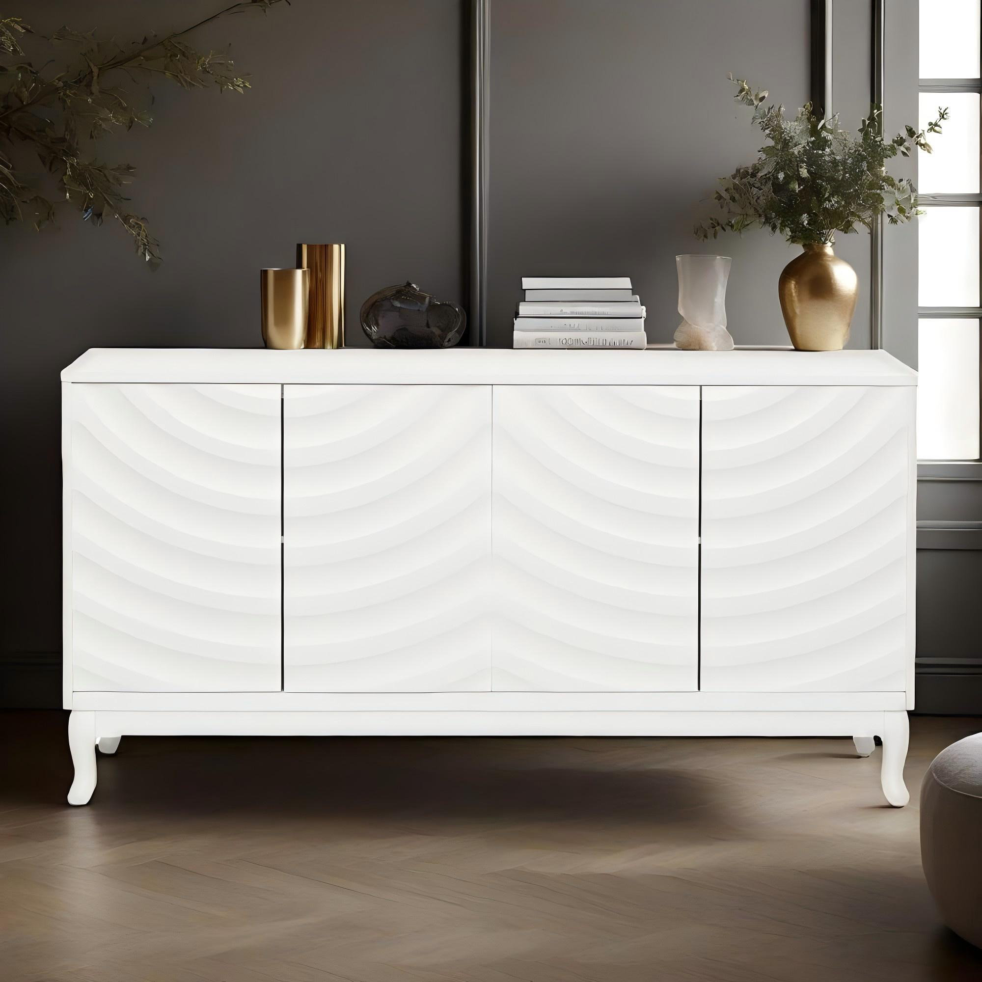 Latitude Run® Stylish Sideboard with Wave Pattern Doors | Wayfair