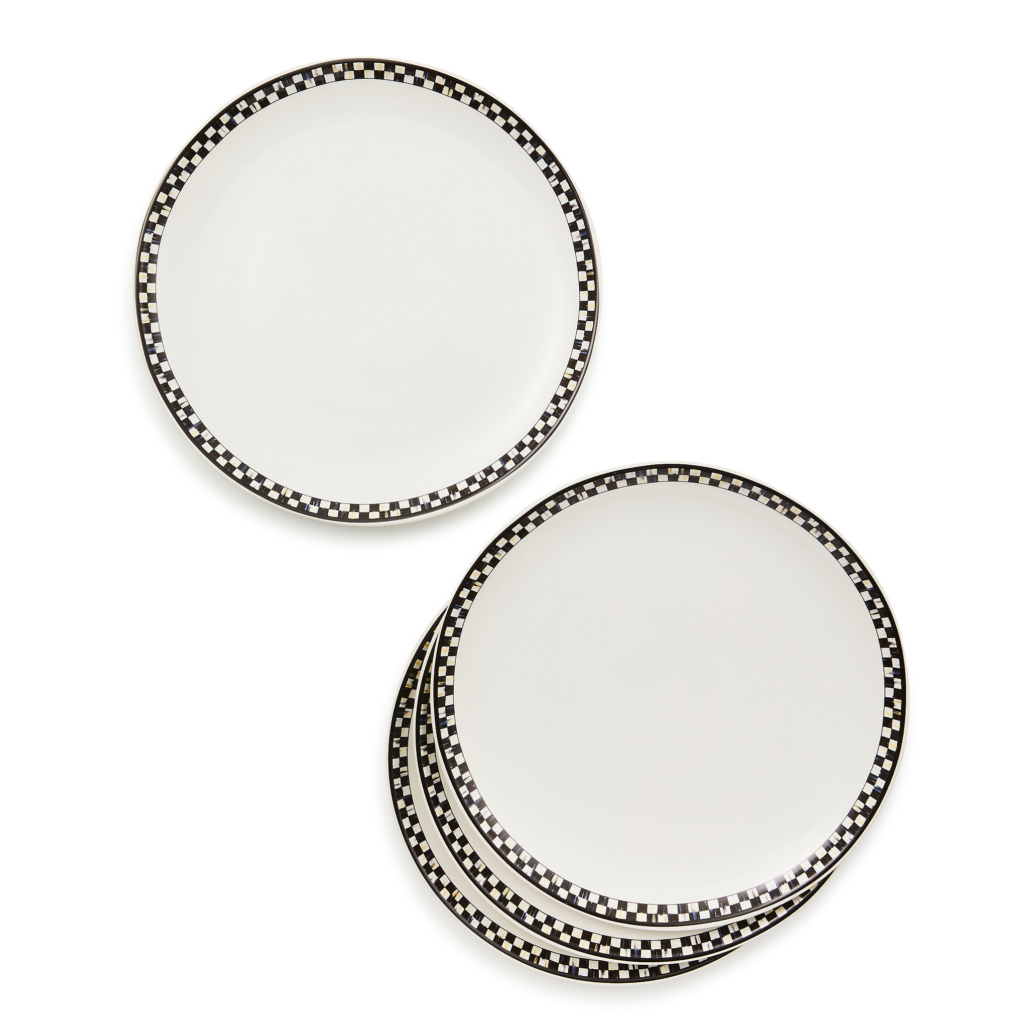 MacKenzie-Childs Courtly Check Everyday Dinner Plates, Set Of 4 | Wayfair