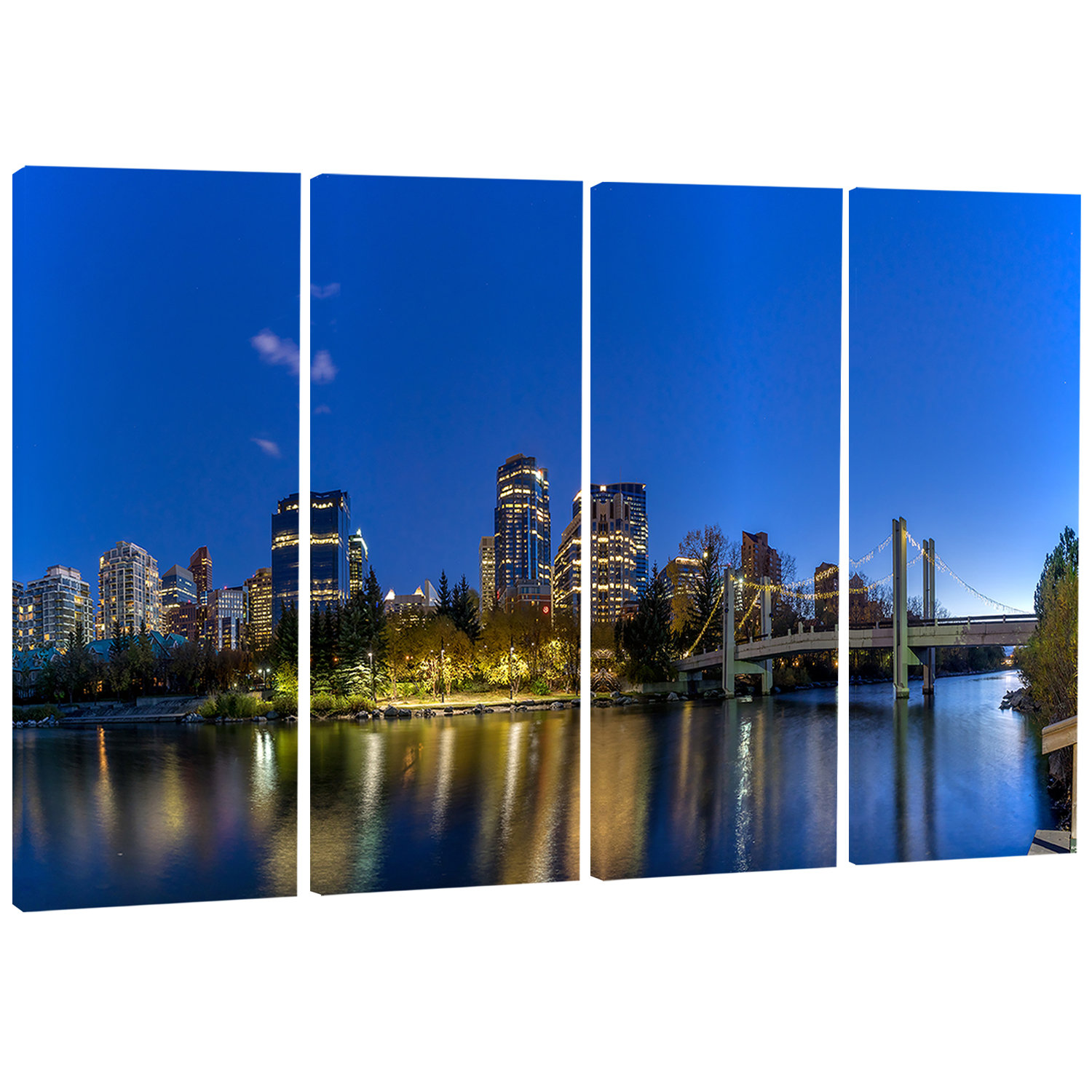 Design Art Calgary Skyline - Cityscape 4 Piece Photographic Print on ...