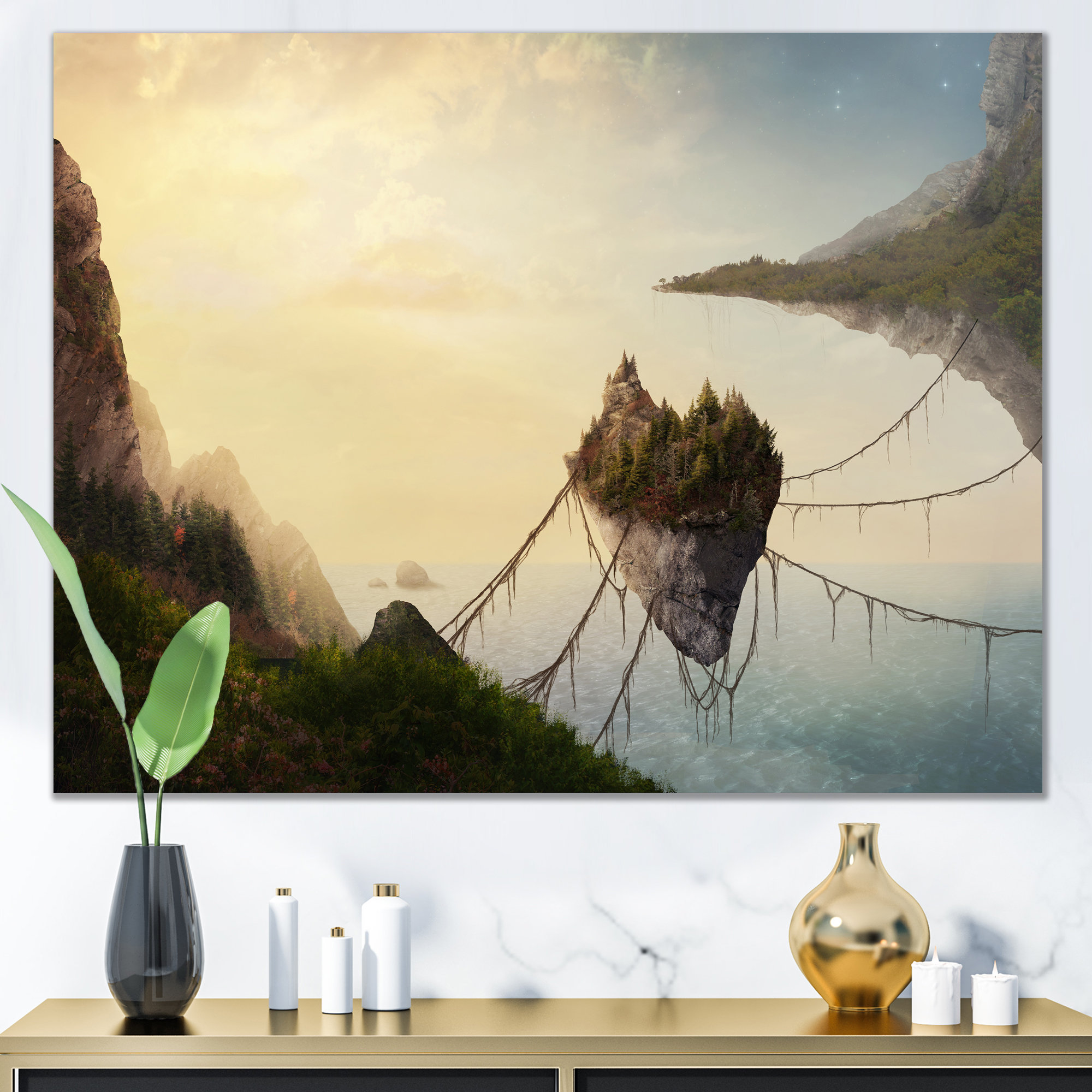 Millwood Pines Surreal Video Game Floating Islands - Modern Canvas ...