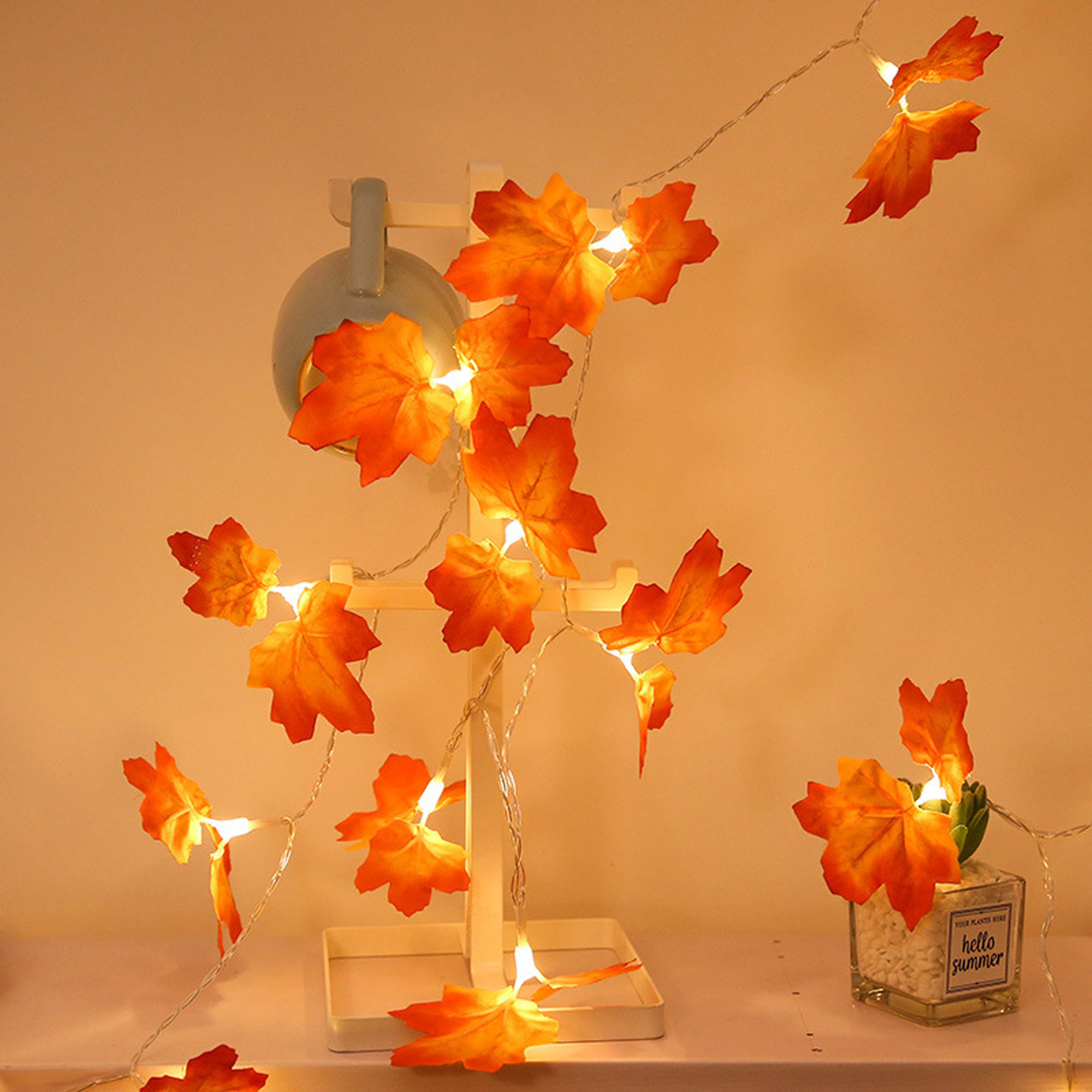 Winston Porter Iorwerth Fairy String Light Fall Decor Maple Leaf ...