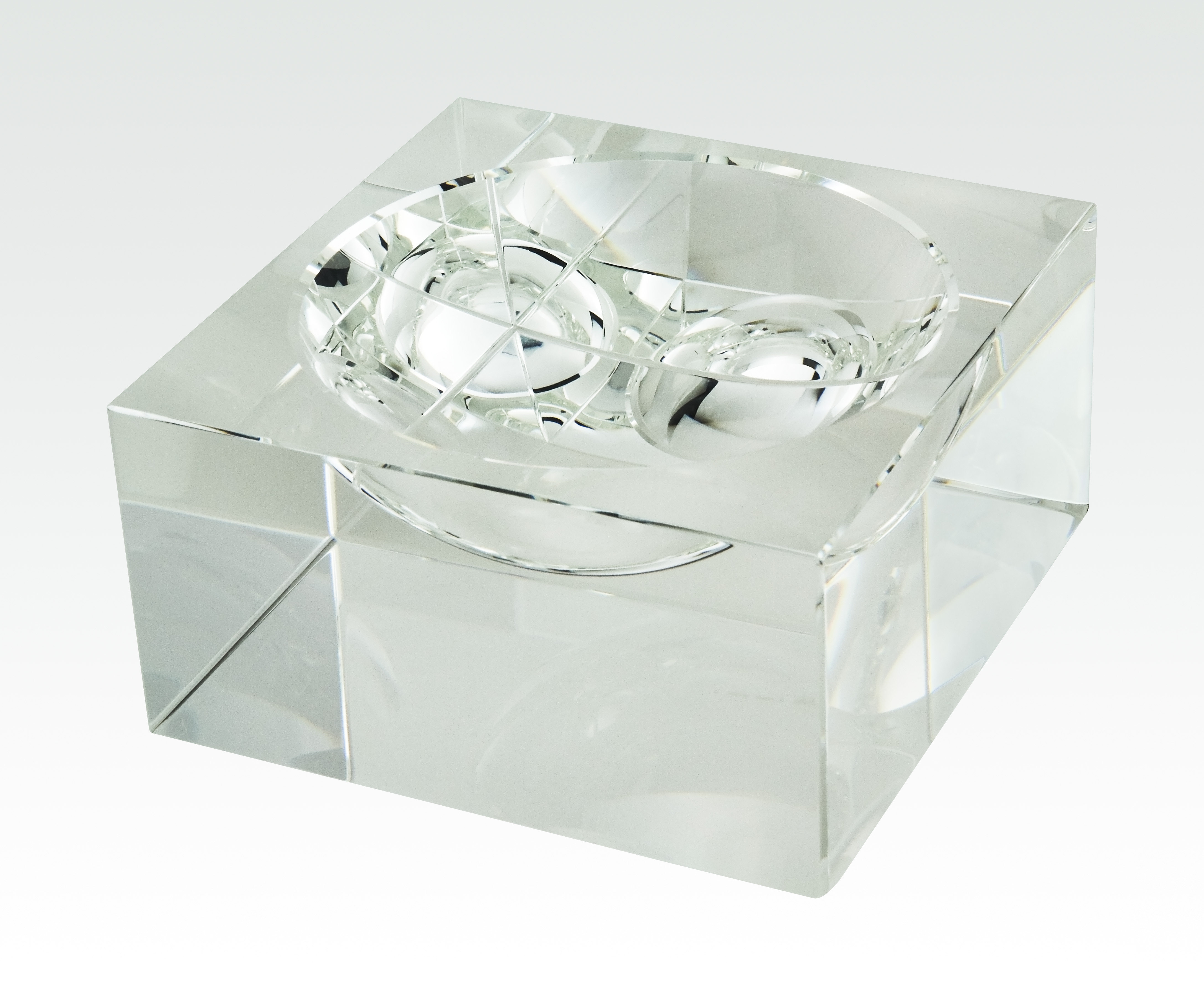 Everly Quinn Crystal Square Decorative Bowl in Clear | Wayfair
