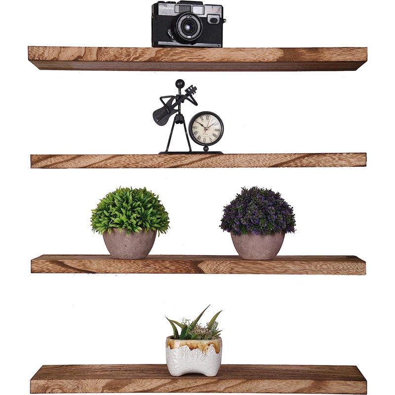 Loon Peak Wood Floating Shelves For Wall Decor, Rustic Wall Shelves For ...
