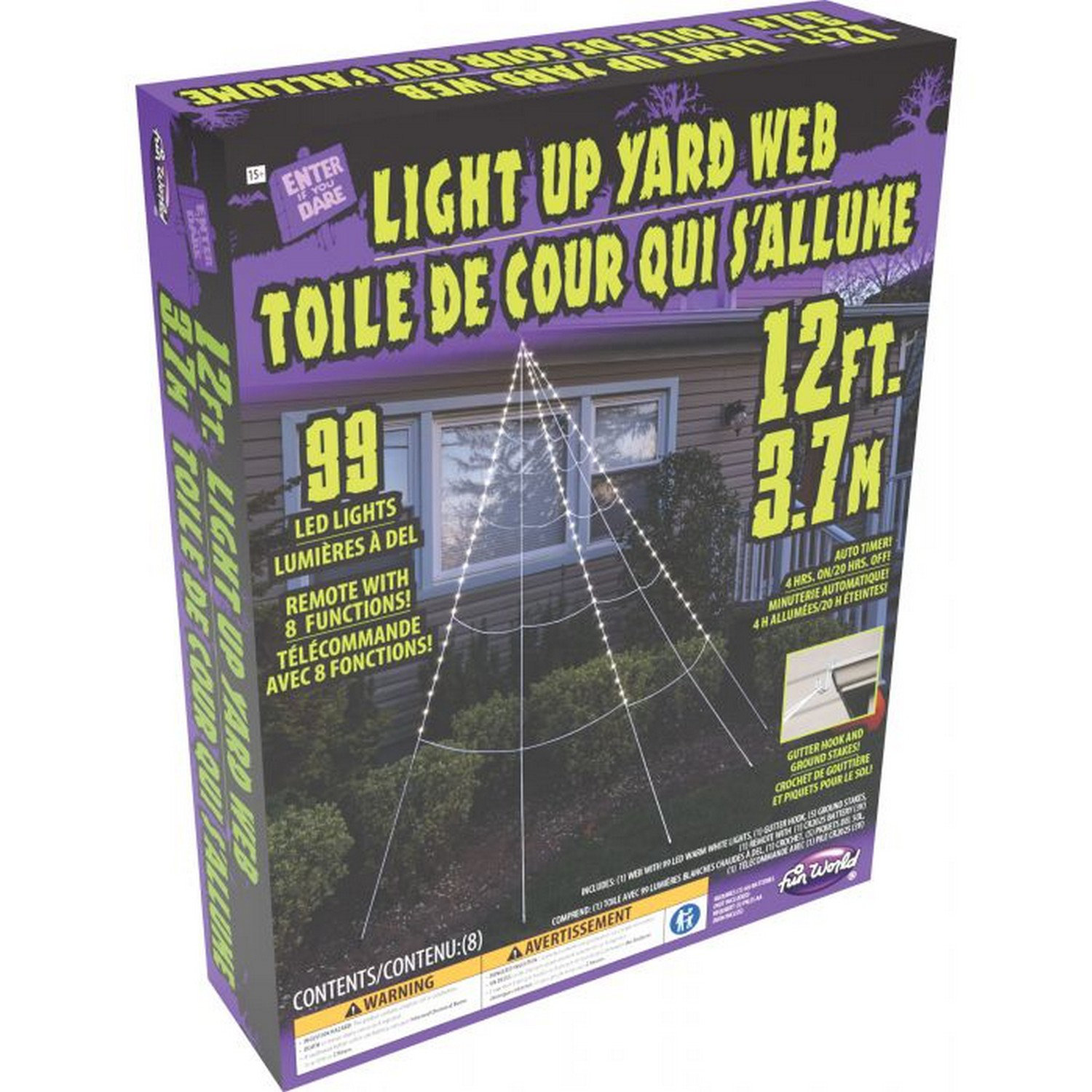 Fun World 12 Ft. LED Light Up Super Yard Web - Wayfair Canada