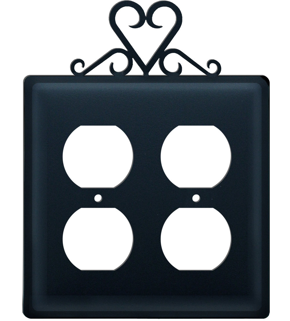 Village Wrought Iron Heart 4-Gang Duplex Outlet Wall Plate | Wayfair