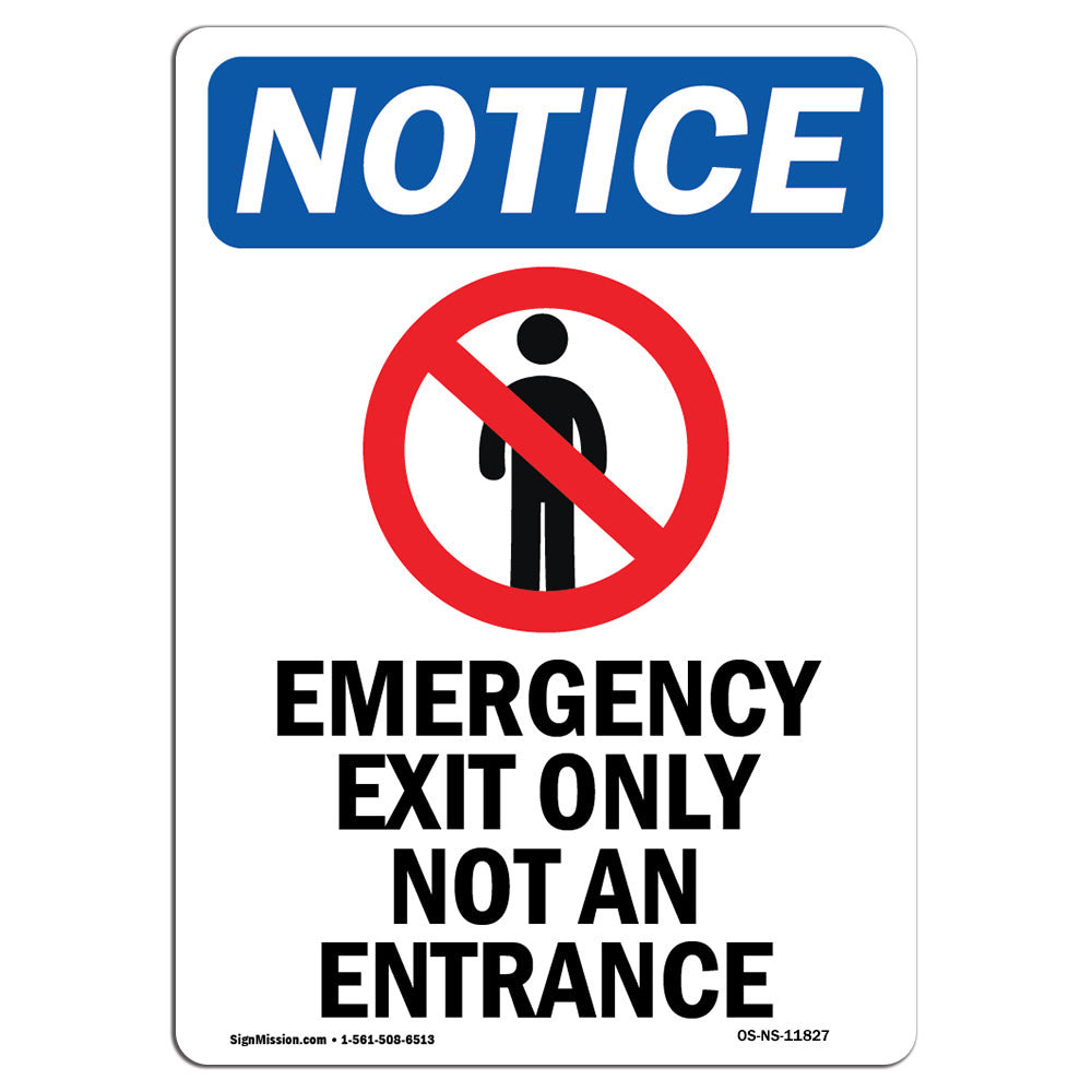 SignMission Notice Emergency Exit Only Sign with Symbol | Wayfair
