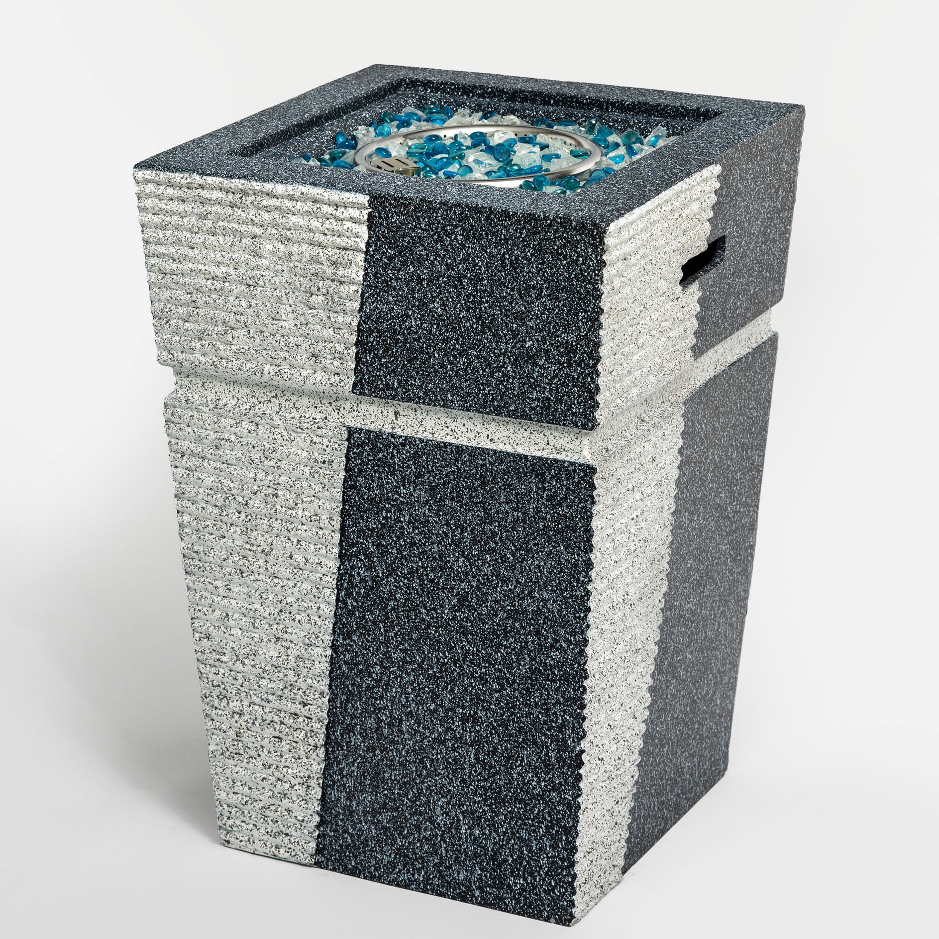 Latitude Run® Outdoor Propane Fireplace - Concrete Fire Pit Column, 11 ...