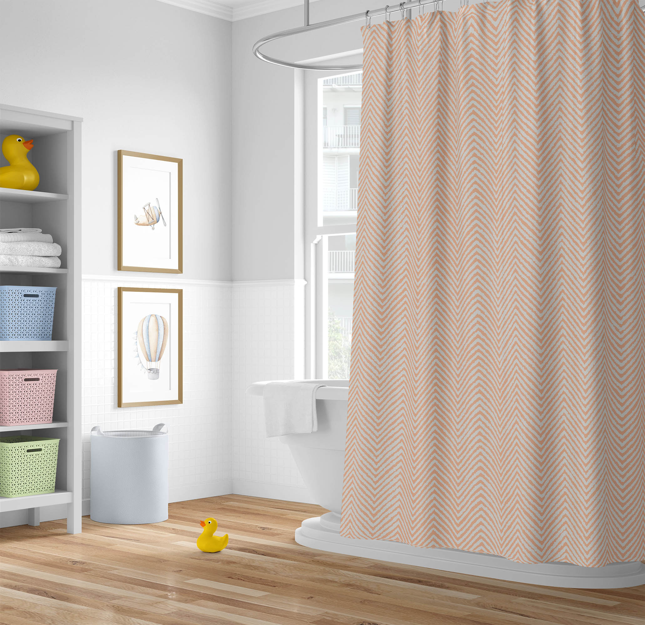 Christopher's Corner Chevron Groove Shower Curtain | Wayfair