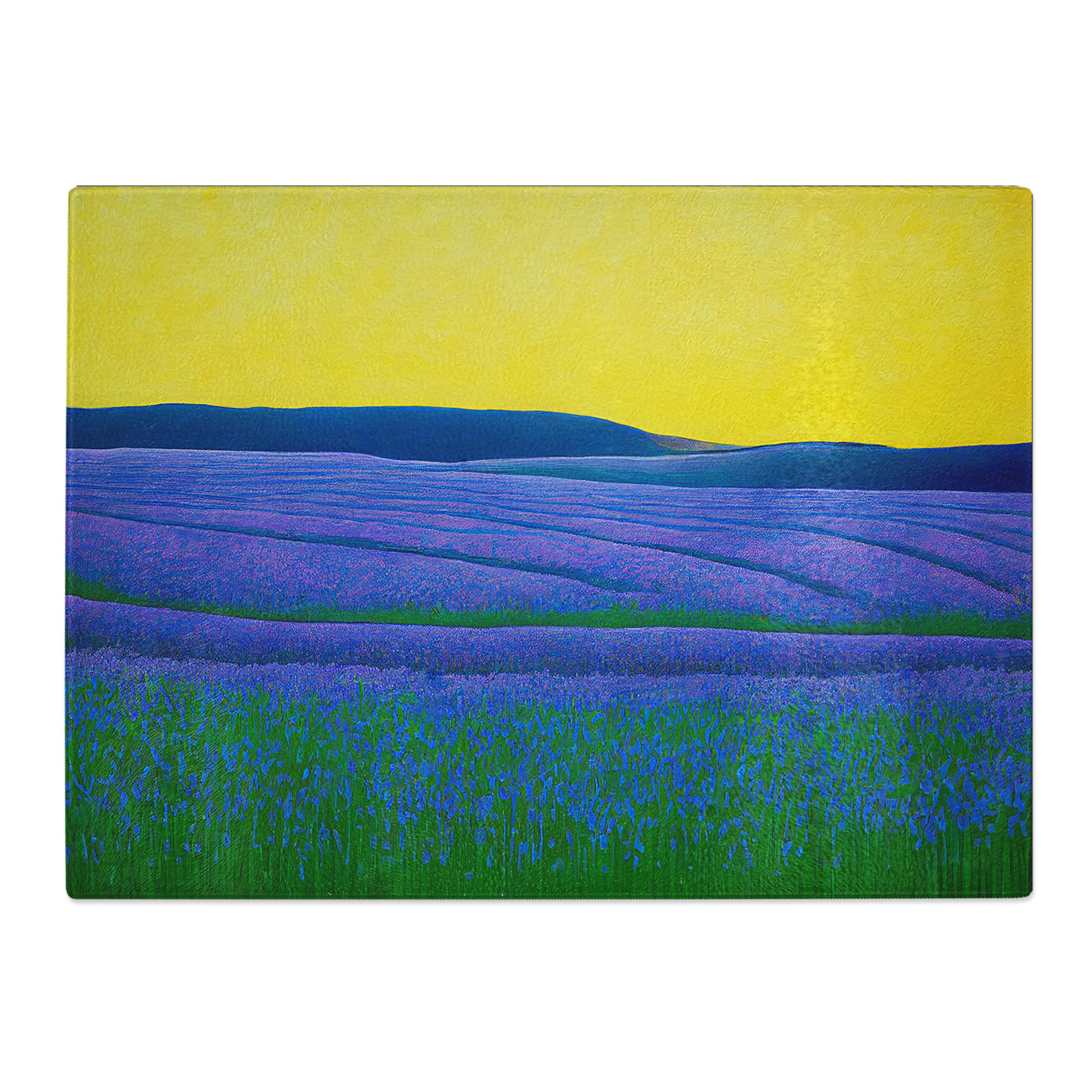 Big Box Art Joyous Abstract Bluebell Field Glass Chopping Board ...