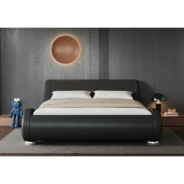 Ivy Bronx Mahnoosh Vegan Leather Platform Bed | Wayfair