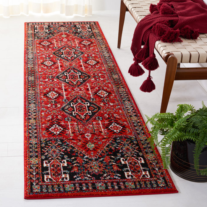 Safavieh Vintage Performance Red/Black Rug | Wayfair