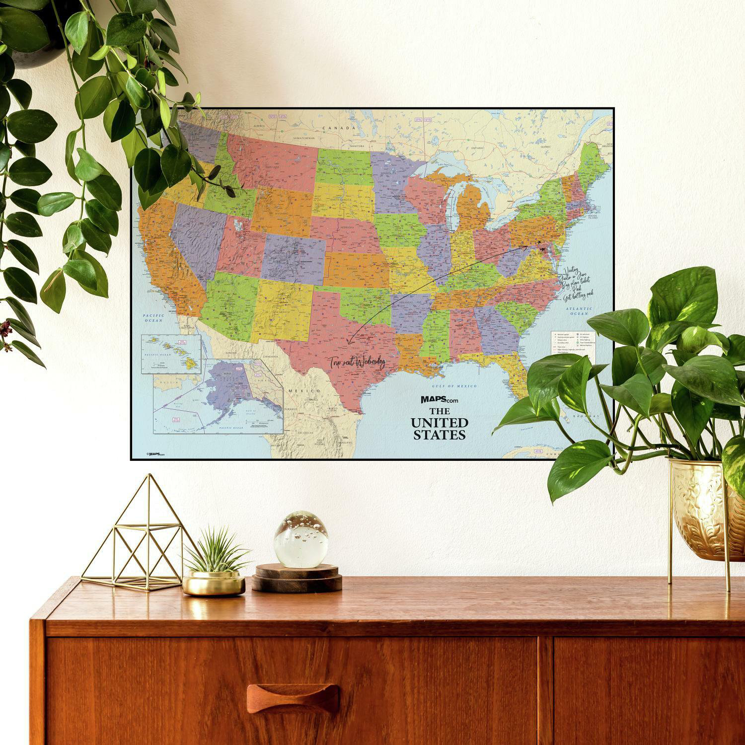 York Wallcoverings Us Map Peel and Stick Whiteboard Decal | Wayfair