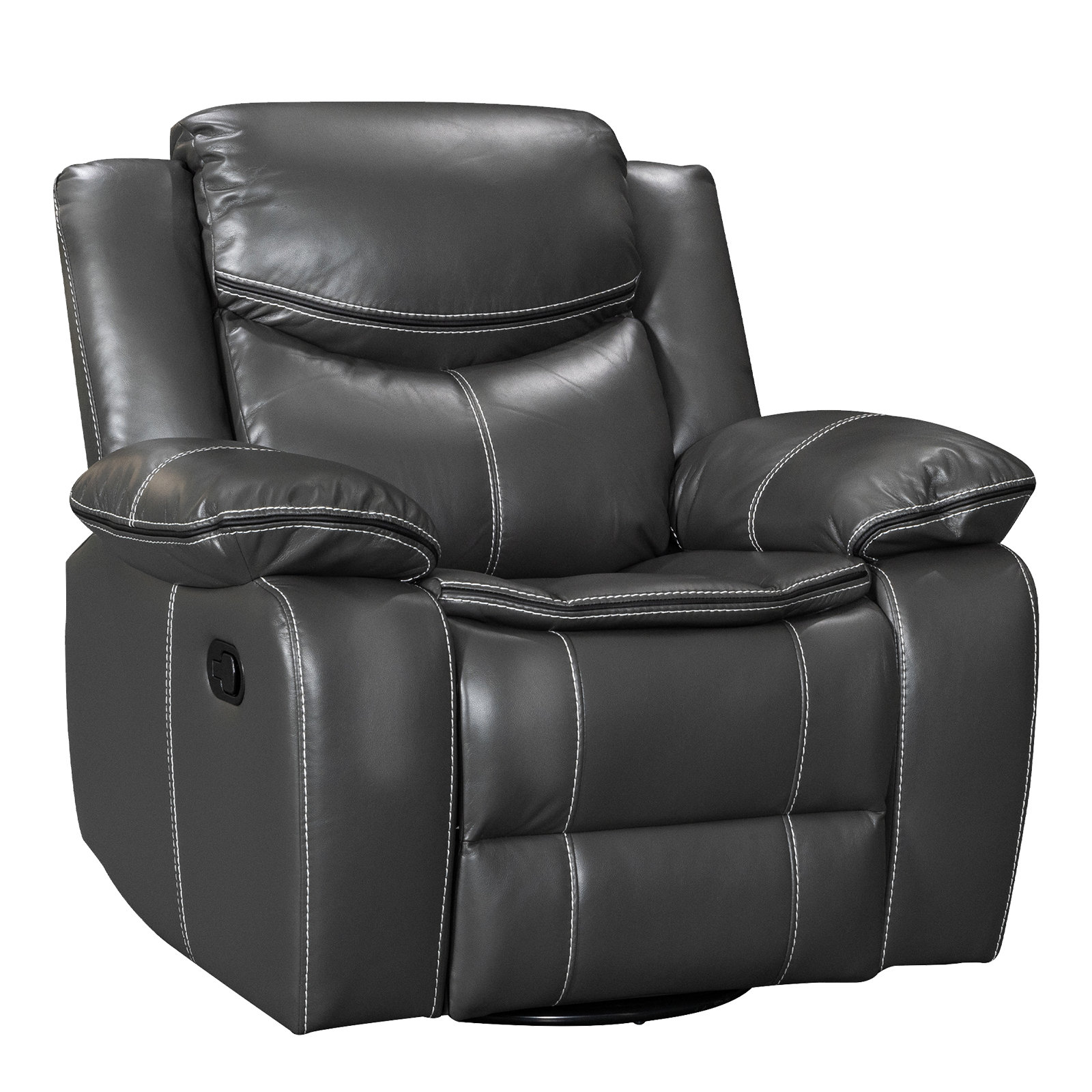 Latitude Run® PU Leather Recliner Chair with Rocking and Swivel Living ...