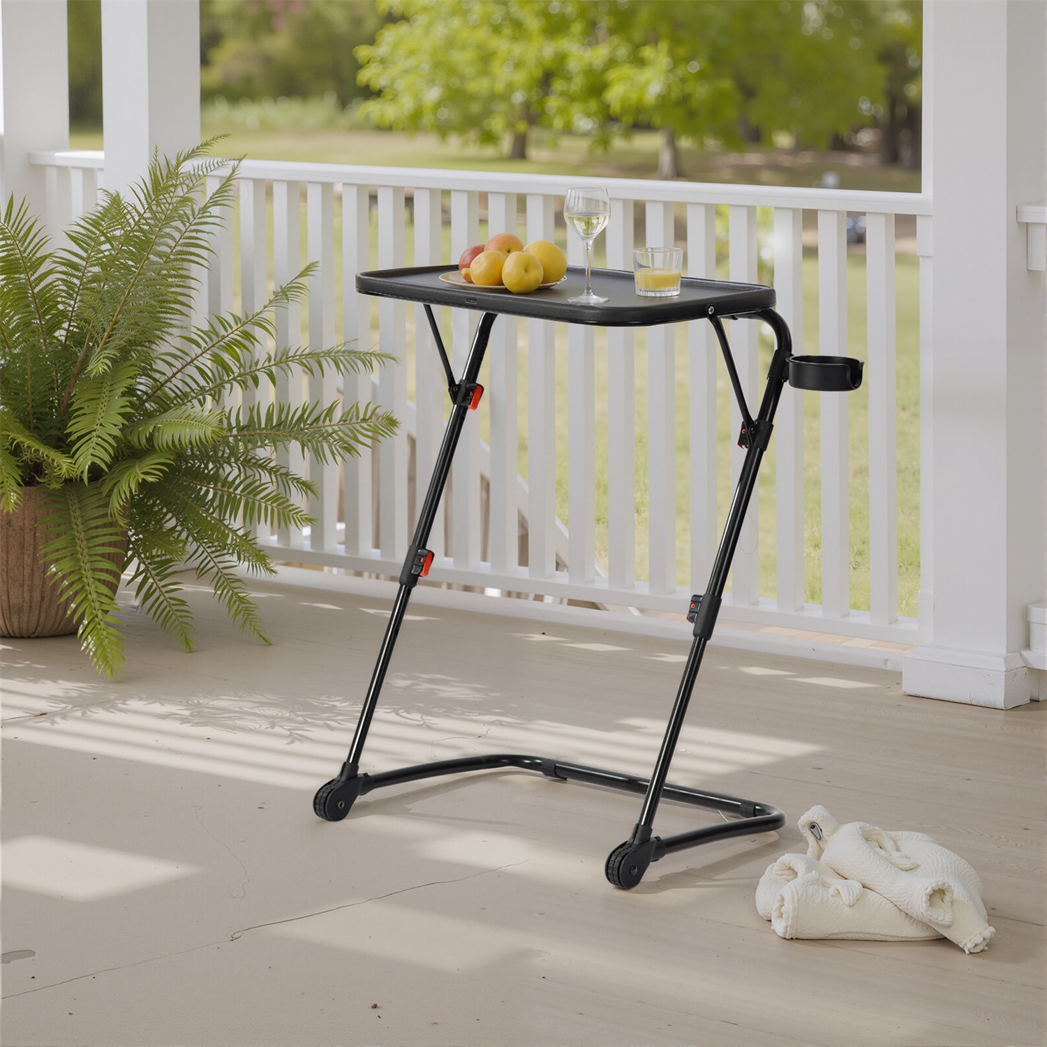 Inbox Zero Adjustable Folding Tv Tray Table, Foldable Laptop Table ...