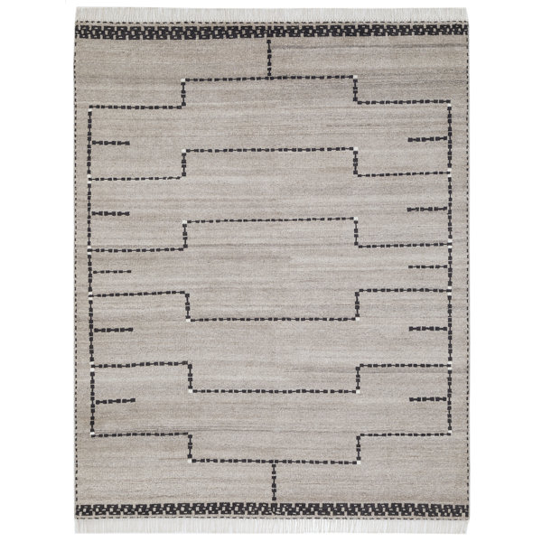 Sana Rug: Decorator Hand Knotted Rug in Natural/Black | AllModern