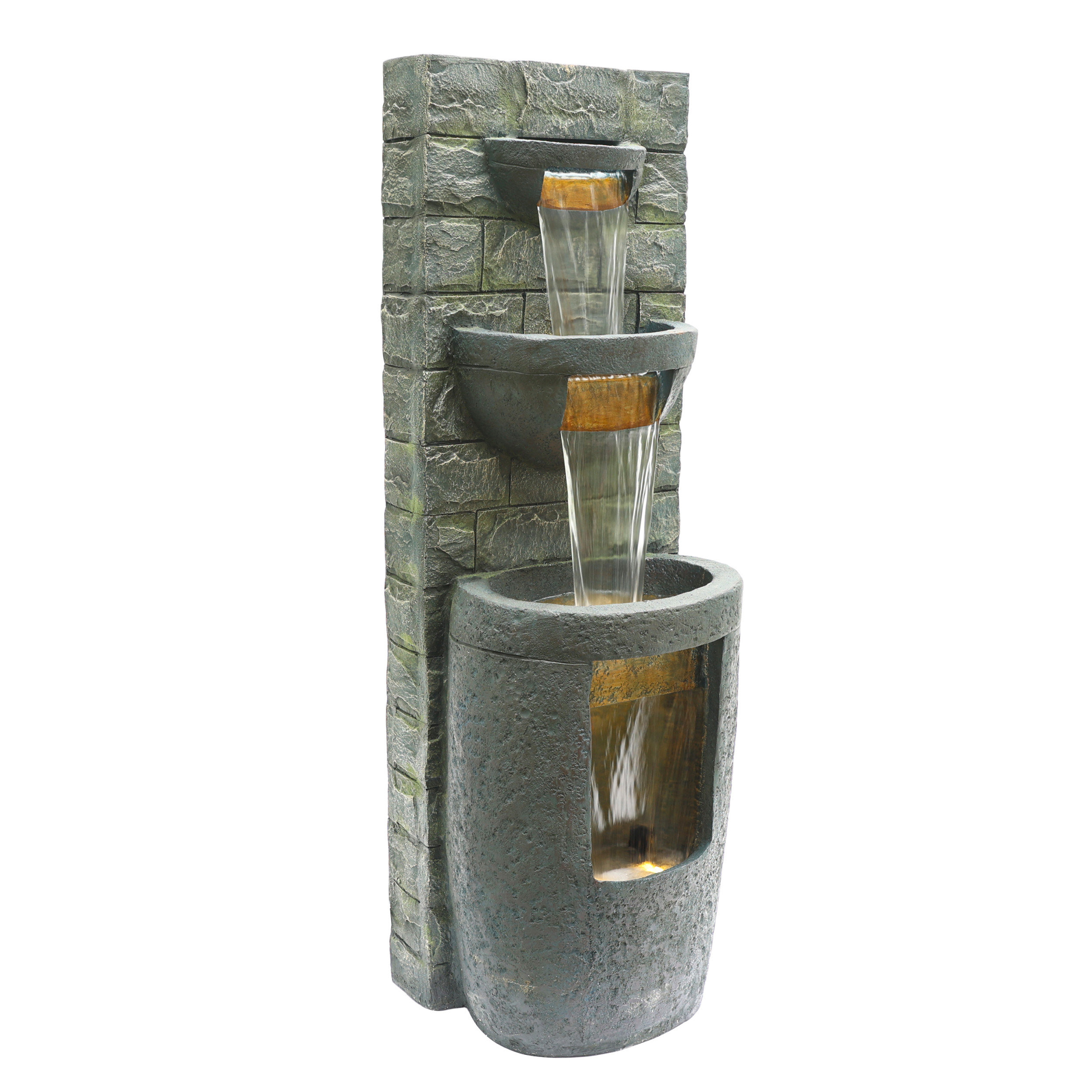 Foundry Select 3-Tier Fountain with LED Lights | Wayfair