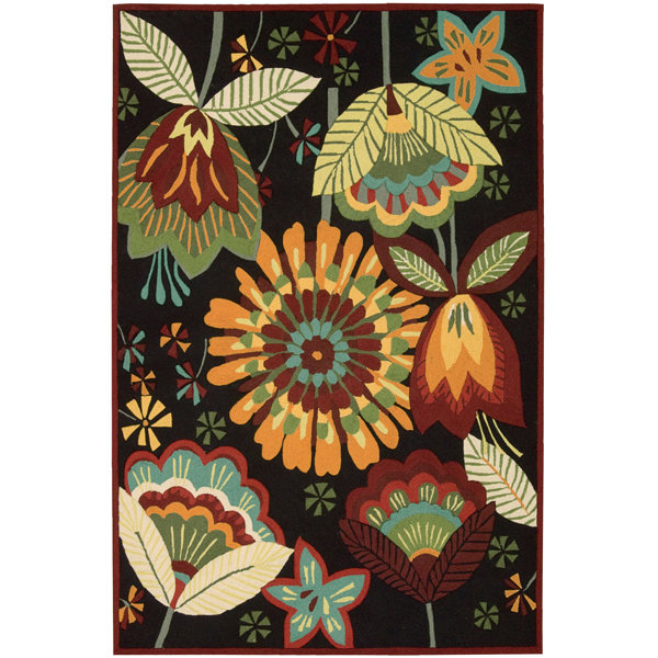 Lark Manor Asiha Hand Hooked Floral Rug & Reviews | Wayfair