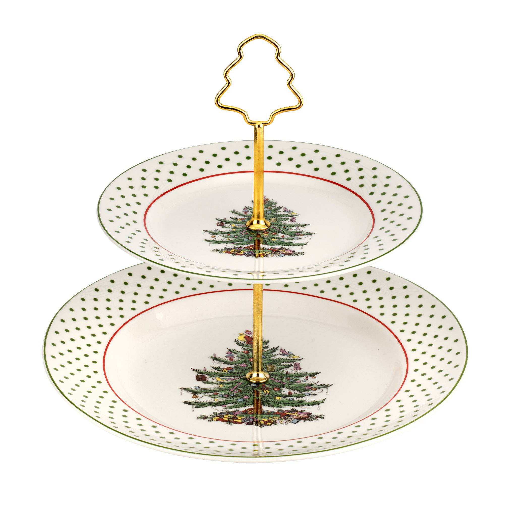 Spode Christmas Tree Polka Dot Tiered Server 10" & Reviews | Wayfair