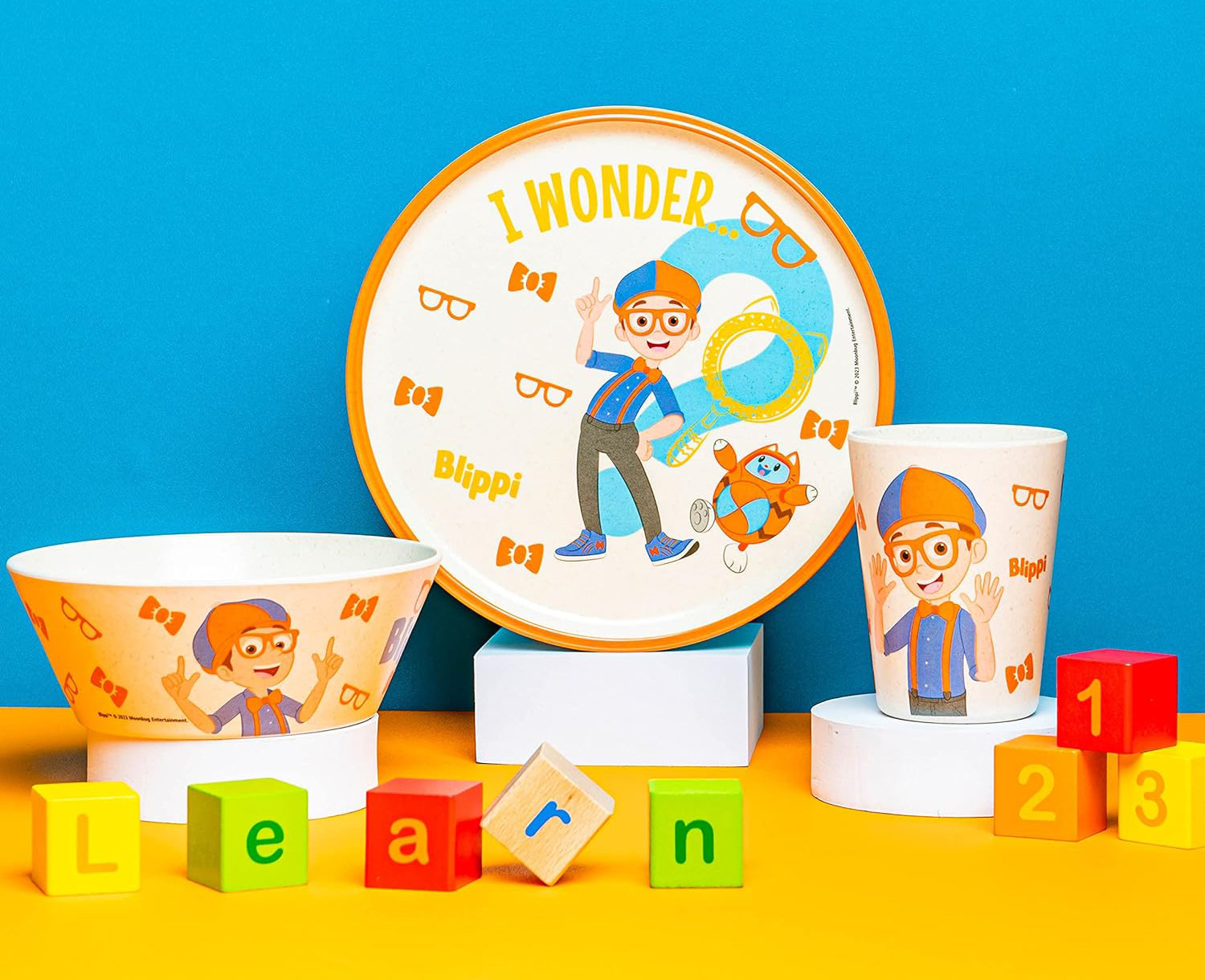 MODVAT Blippi 3 Pieces Durable and Sustainable Melamine Bamboo ...