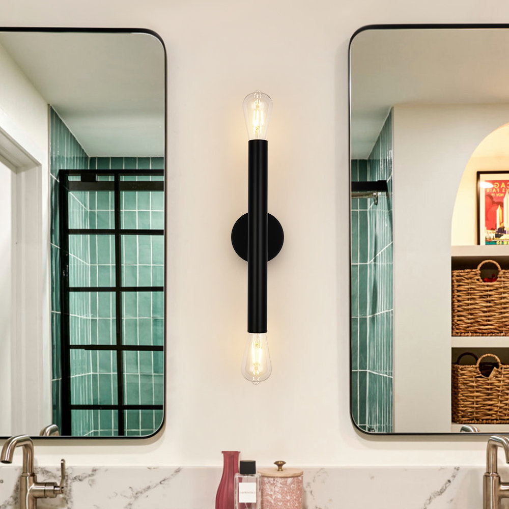 Mercer41 2 - Light Vanity Simple Strip Bar Wall Sconce | Wayfair