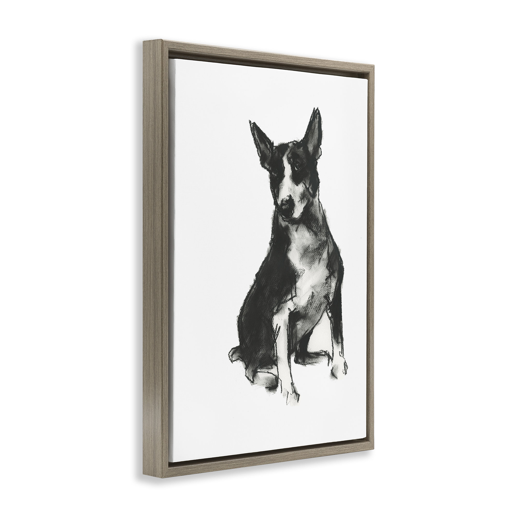 Winston Porter Charcoal Dog Drawing Canvas by Cartissi | Wayfair