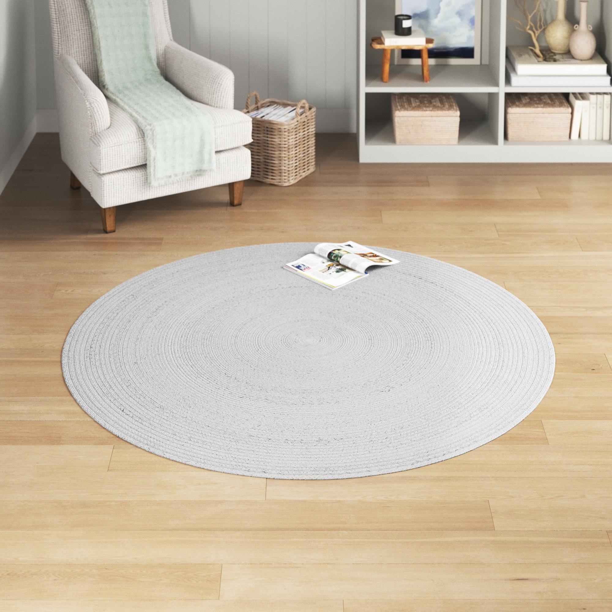 Highland Dunes Kediri Round Handmade Braided Ivory Area Rug & Reviews ...