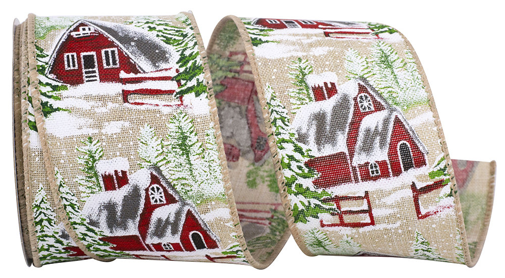 The Holiday Aisle® Box Net Jute Nestle Wired Ribbon | Wayfair