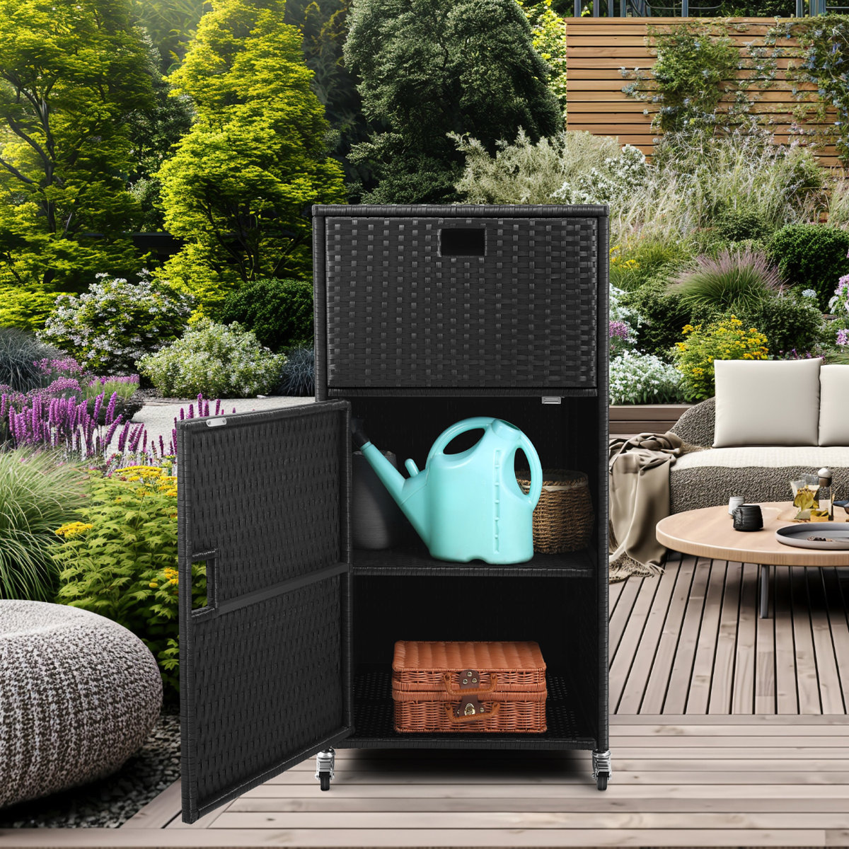 Patio Novagarden Outdoor Pool Towel Storage Cabinet Outdoor Towel Rack ...