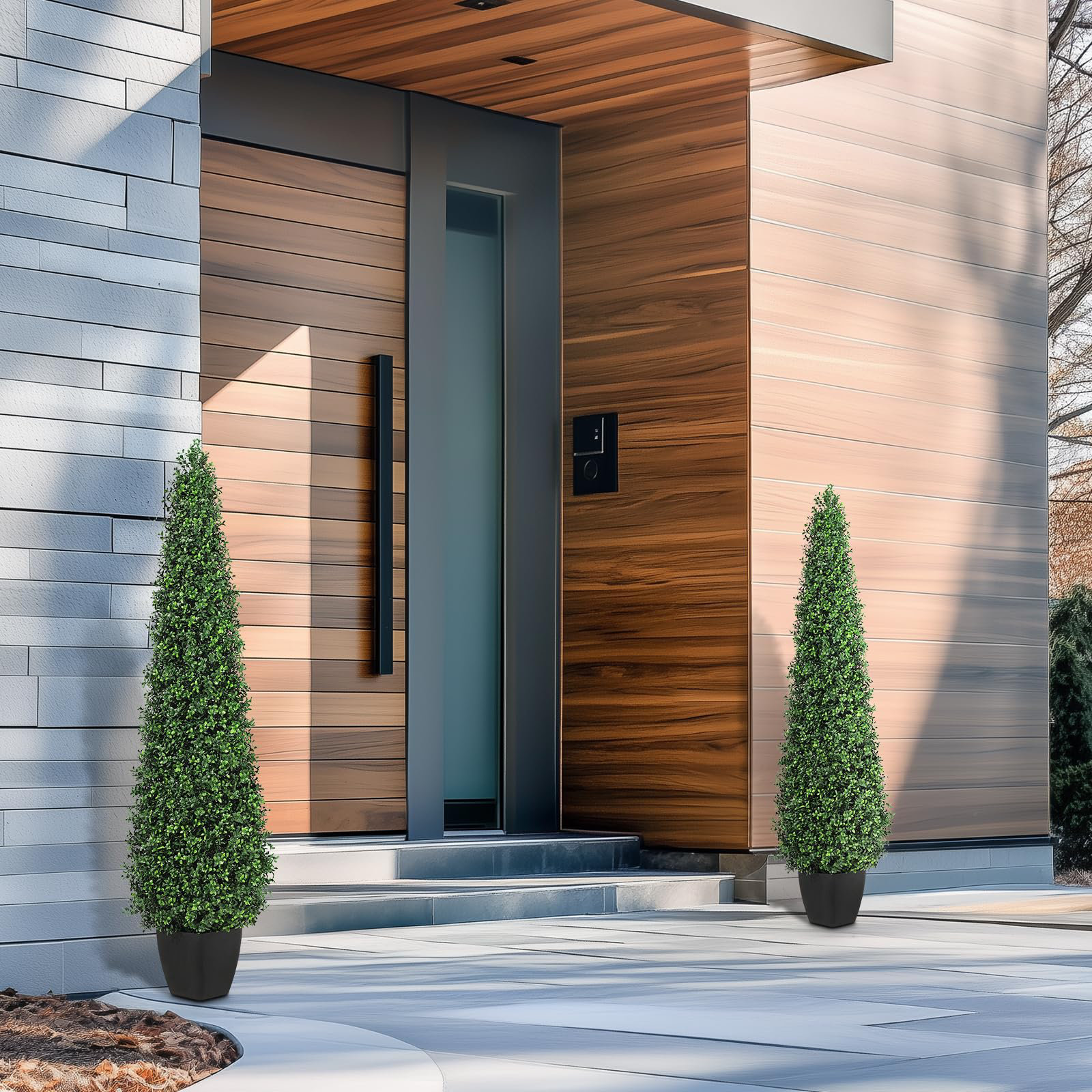 Brayden Studio Artificial Boxwood Topiary Trees Set of 2 – Cone Shape ...