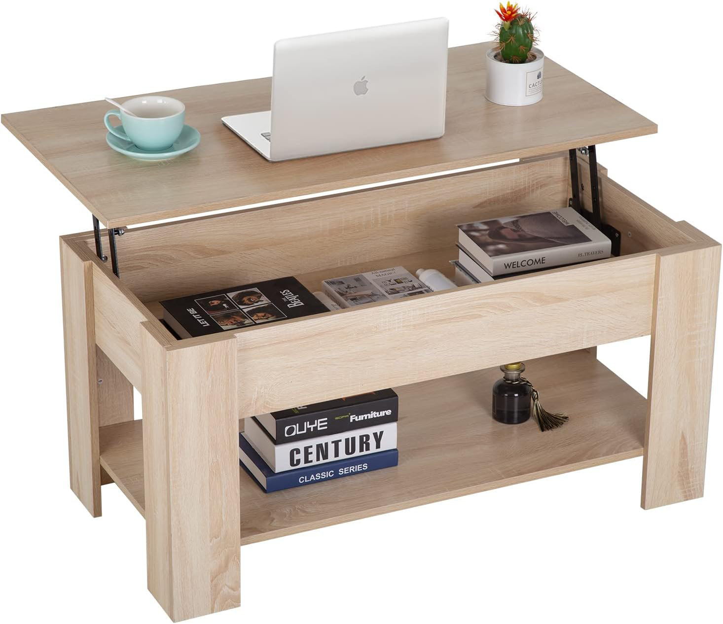 George Oliver Lift Top Coffee Table With Hidden Storage Compartment And ...