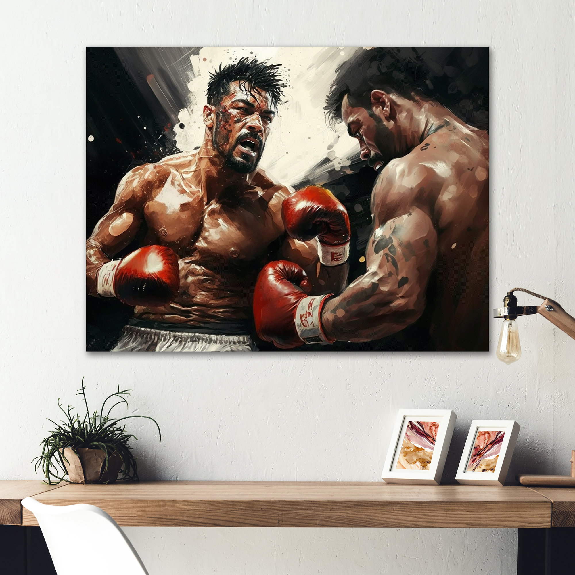 Red Barrel Studio® Boxers in Match I - Print on Canvas | Wayfair