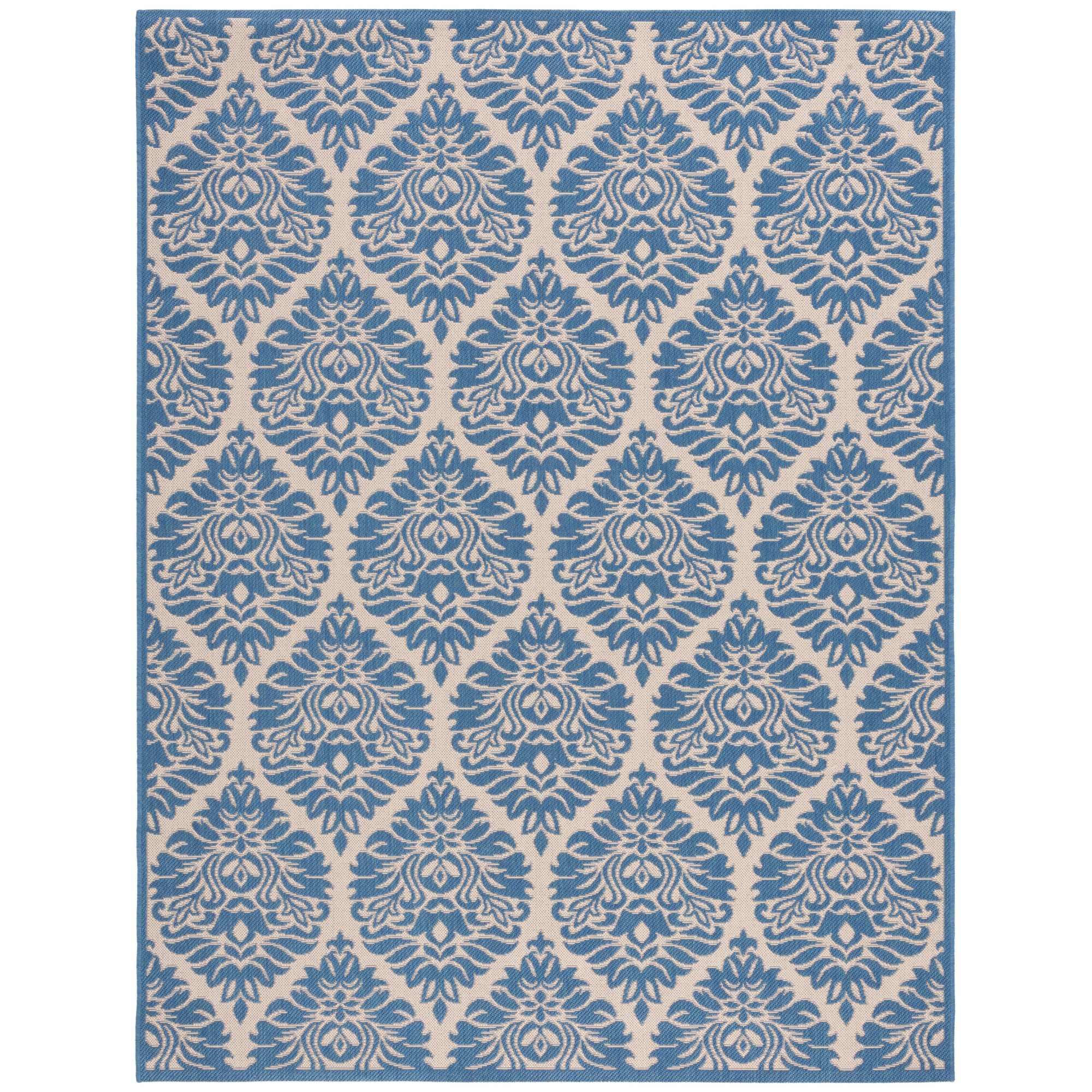Martha Stewart Rugs Msr Bh Indoor/Outdoor Area Rug In Cream / Blue ...