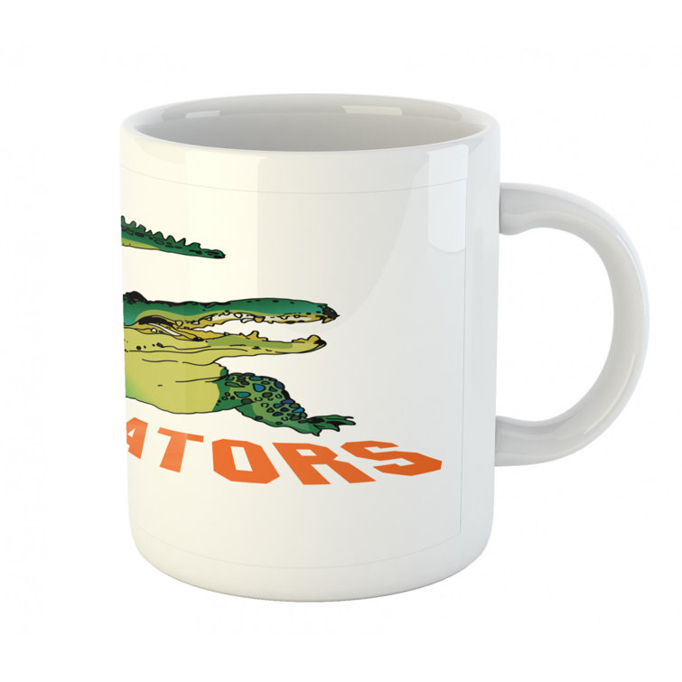 Bless international Ambesonne Reptile Mug, Grumpy Alligator Has A Word ...