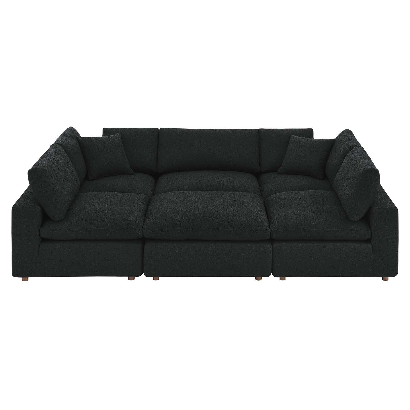 Modway Commix Down Filled Overstuffed Boucle Fabric 6-Piece Sectional ...