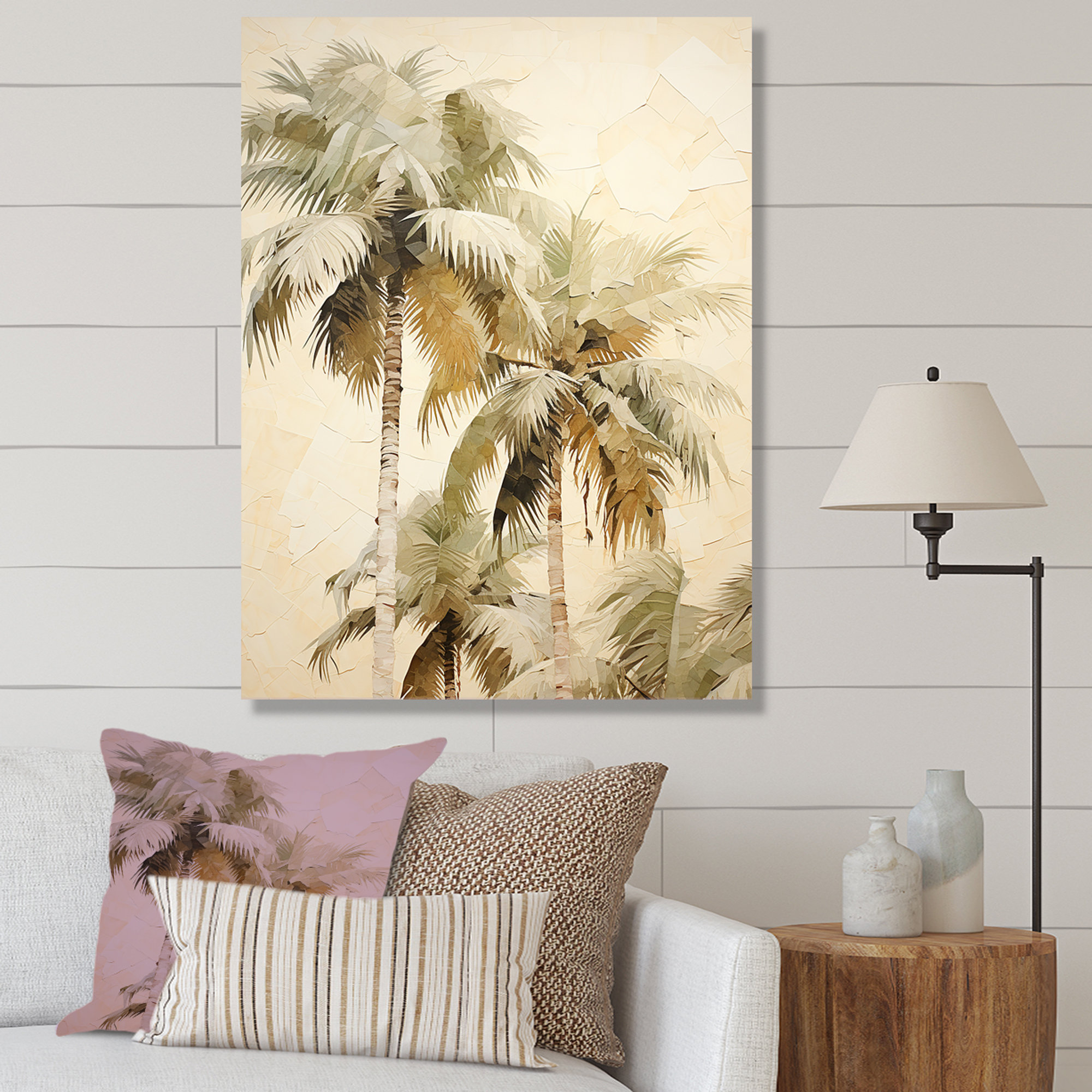 Design Art Palm Tree Desert Oasis IV - Palms & Palm Trees Canvas Art ...