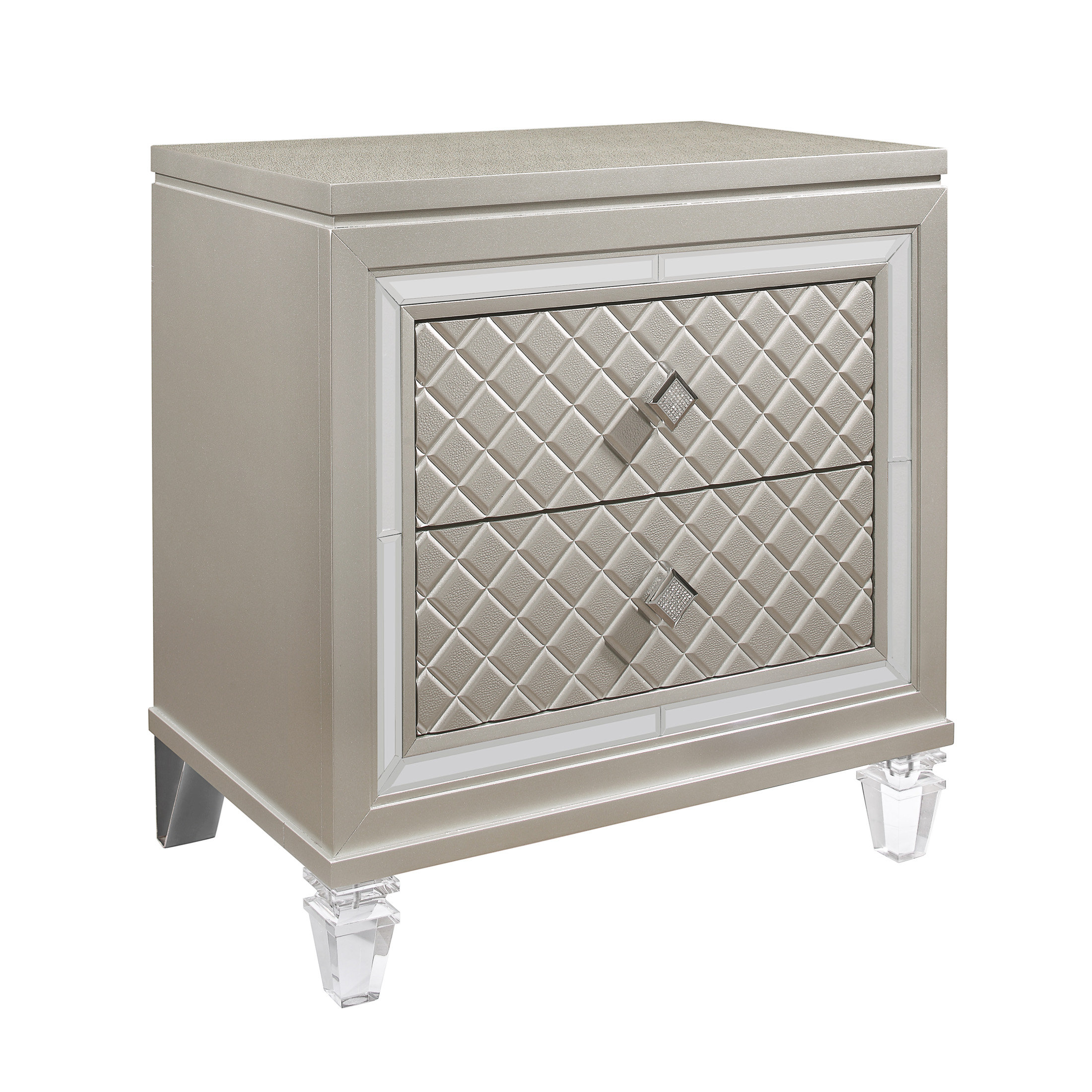 Hokku Designs CROSS GLAM CHAMPAGNE NIGHTSTAND | Wayfair