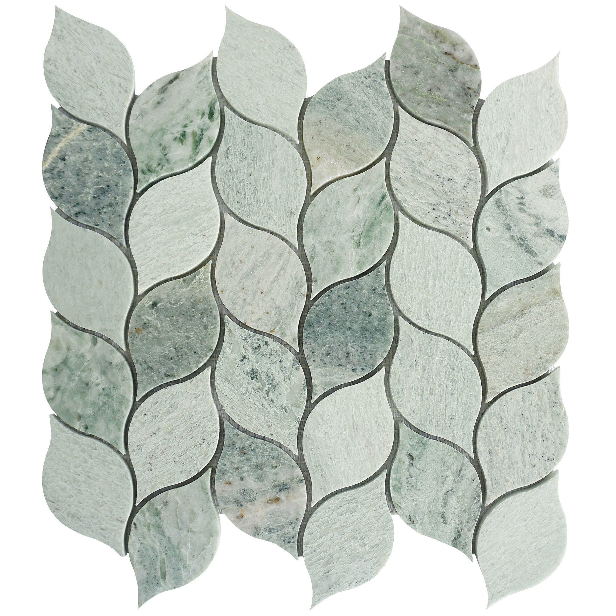 Supreme Tile Polished 2" x 4" Marble Leaf Mosaic Wall & Floor Tile ...