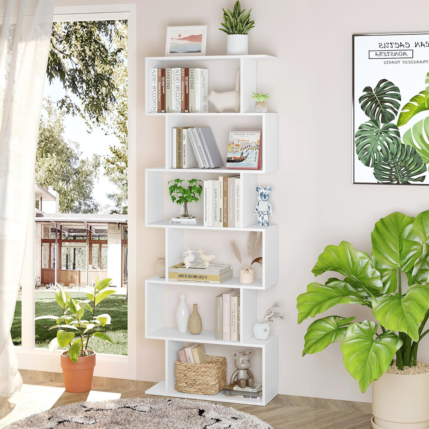 Hashtag Home Adelone 61.8'' H x 27.76'' W Geometric Bookcase & Reviews ...