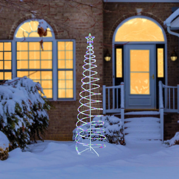 The Holiday Aisle® Spiral Christmas Tree Lighted Display & Reviews ...