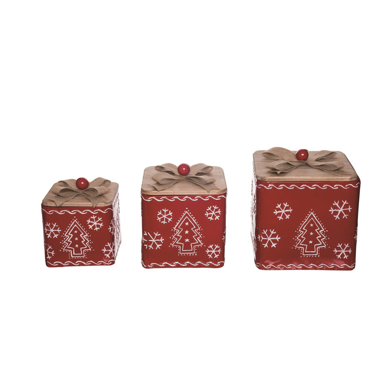 The Holiday Aisle® 3 Piece Metal Decorative Box Set | Wayfair