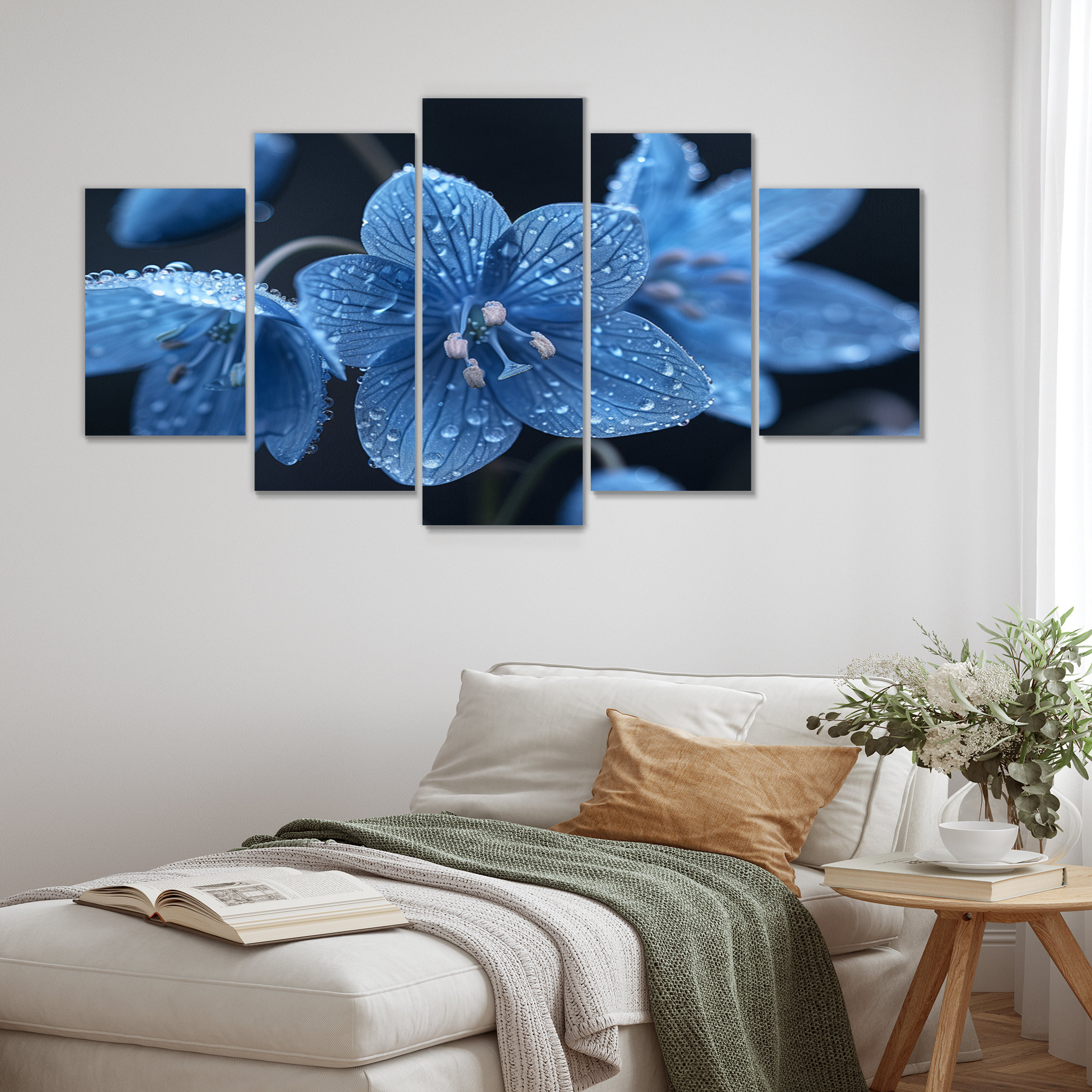 Ebern Designs Blue Grey Frozen Tears Snowdrop - Snowdrops Canvas Wall ...