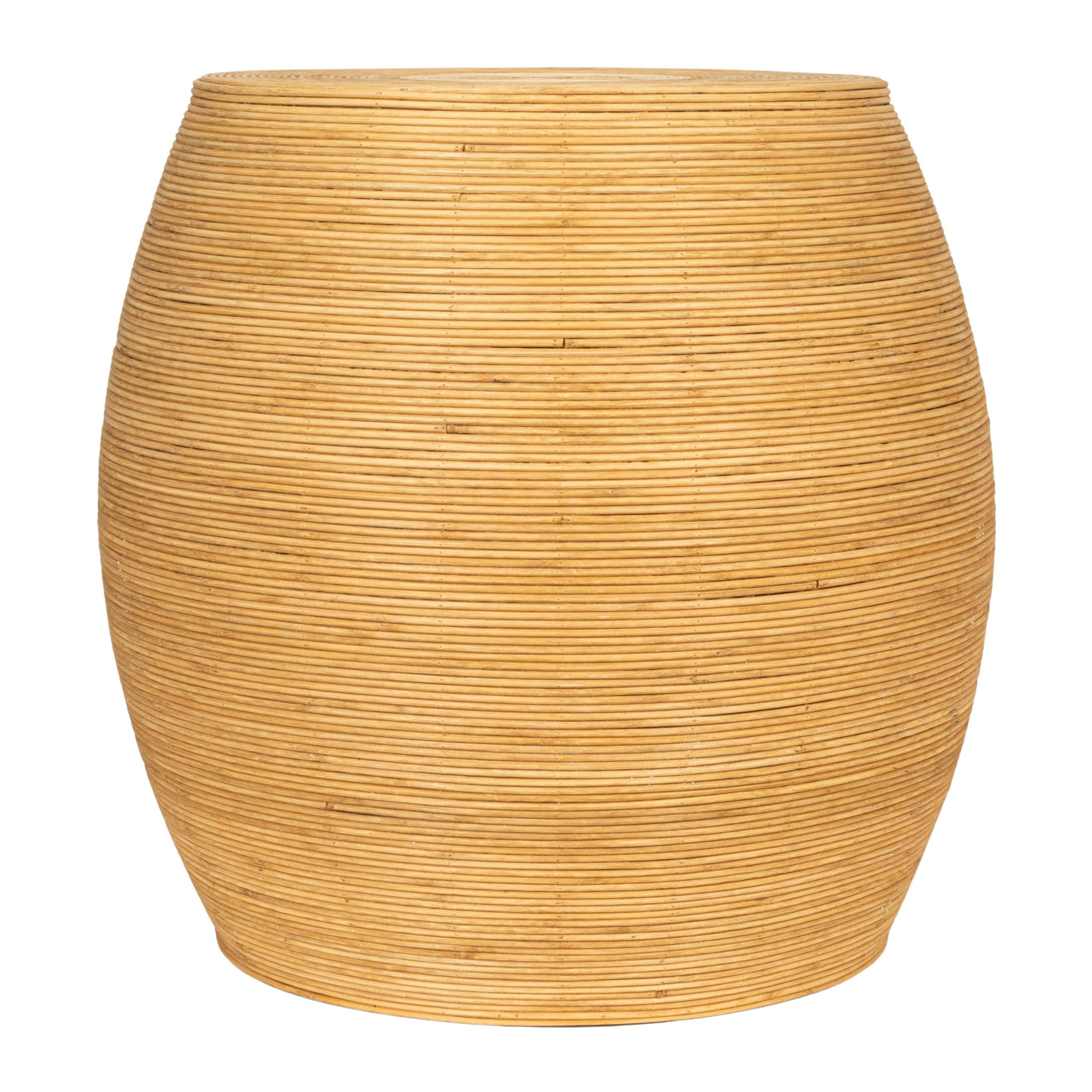 Bay Isle Home Marina Round Rattan Barrel Side Table | Wayfair