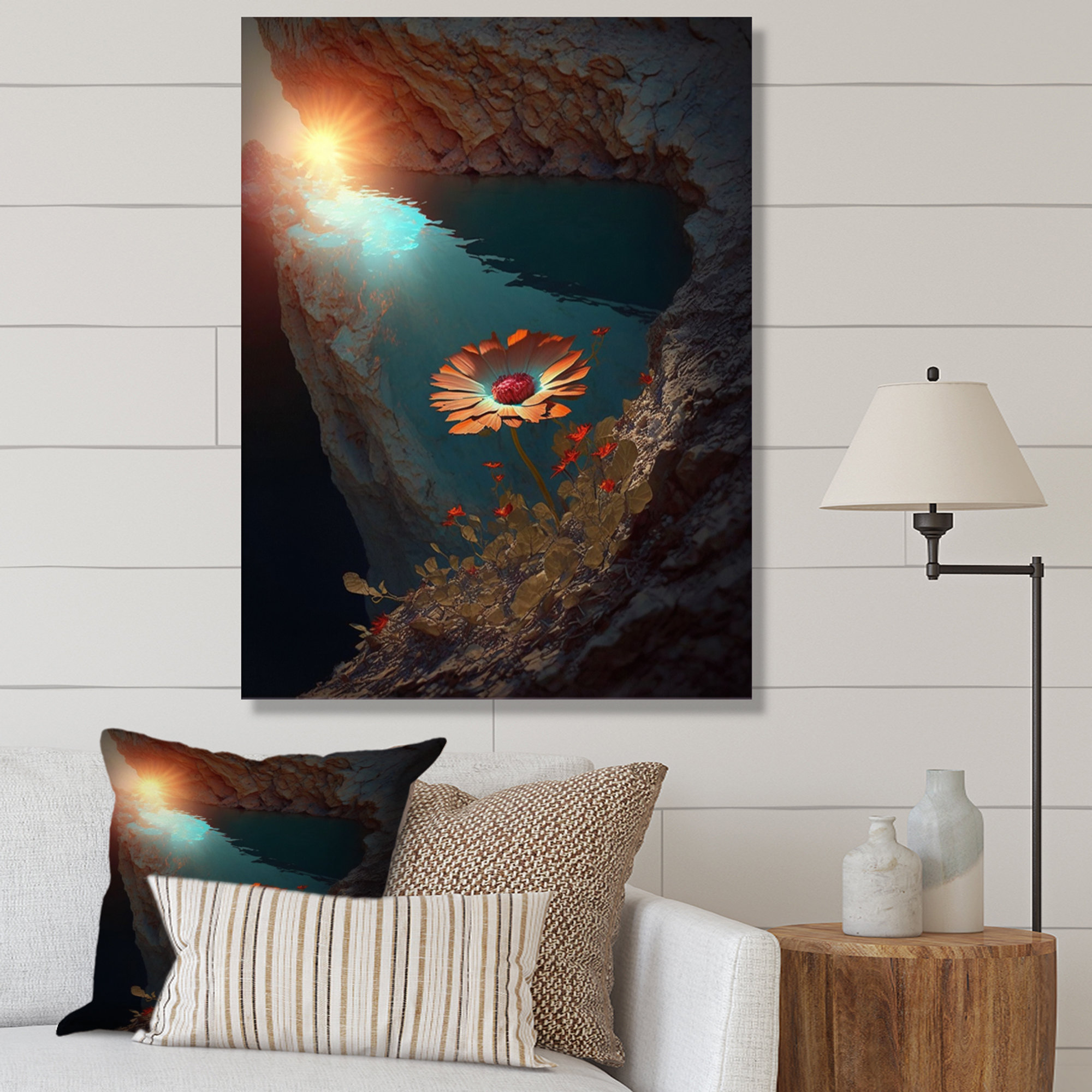 Highland Dunes Fierce Red Mountain Flower Captures Sunshine Framed On ...