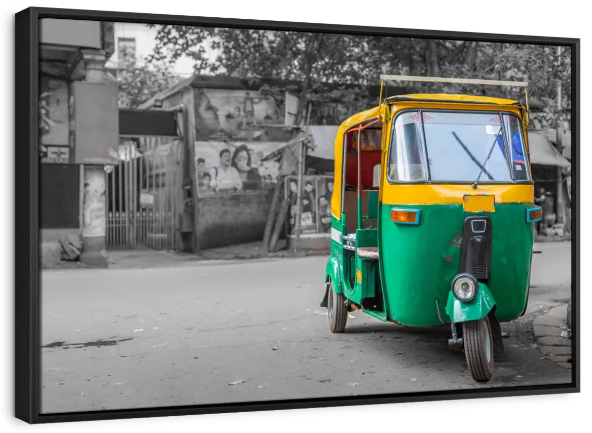 Bungalow Rose Indian Rickshaw Pop Canvas Print | Wayfair