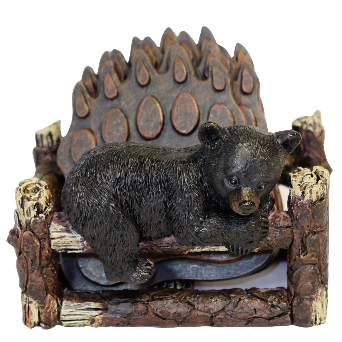 Millwood Pines Relaxing Black Bear Cub on a Fence Bear Paw 4-Piece ...