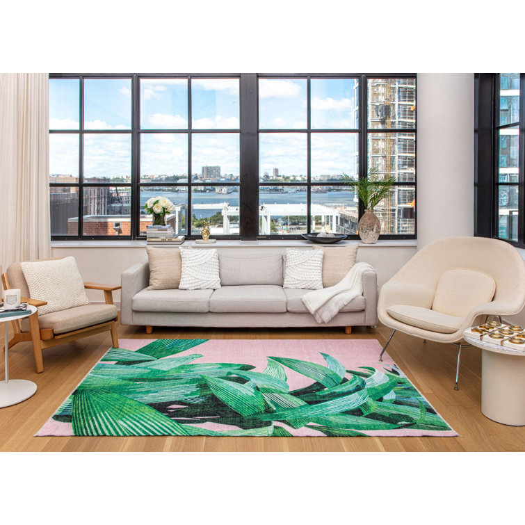 Elizabeth Sutton Collection Maisie Modern Pink Palm Area Rug & Reviews ...