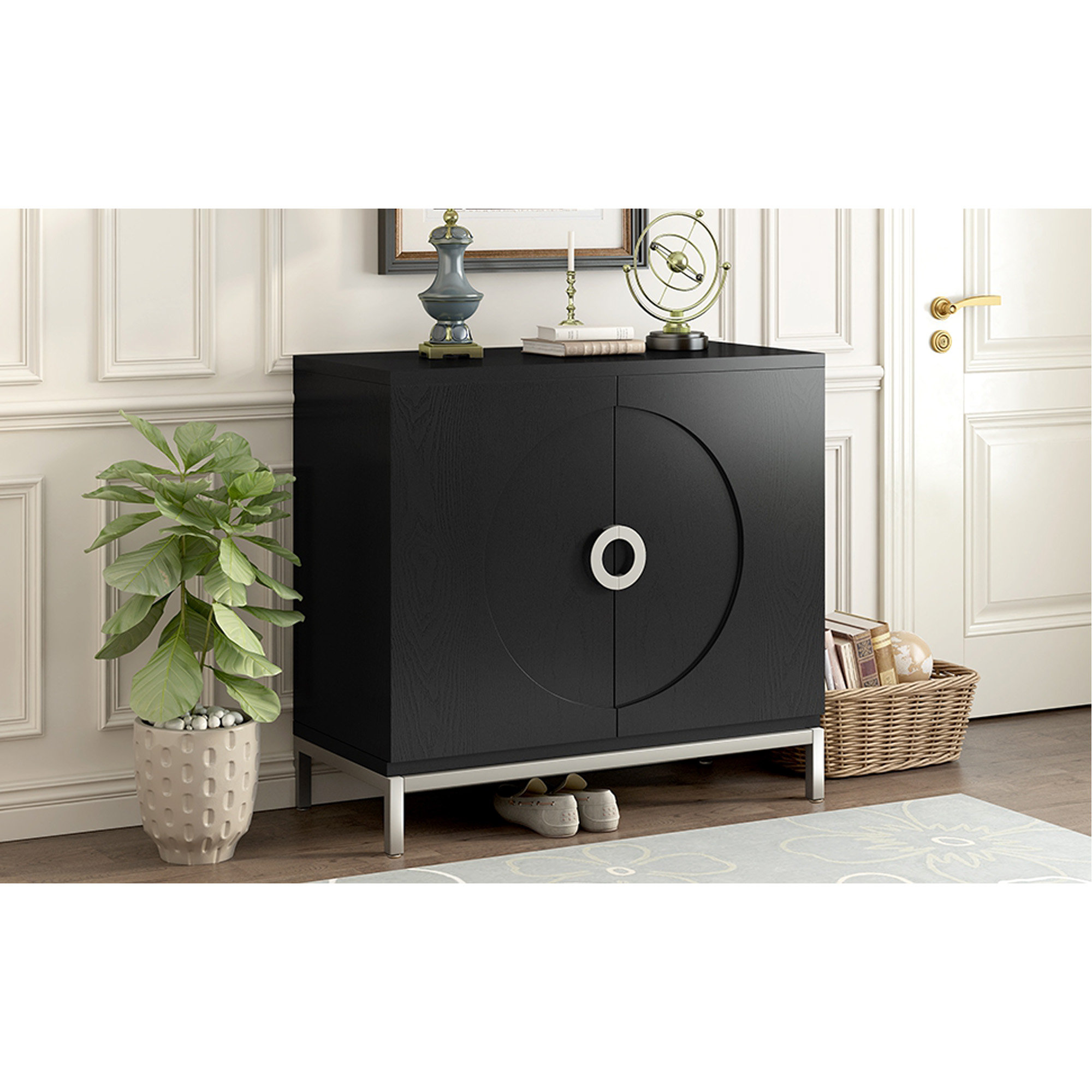 Ebern Designs TREXM Simple Storage Cabinet Accent Cabinet With Solid ...