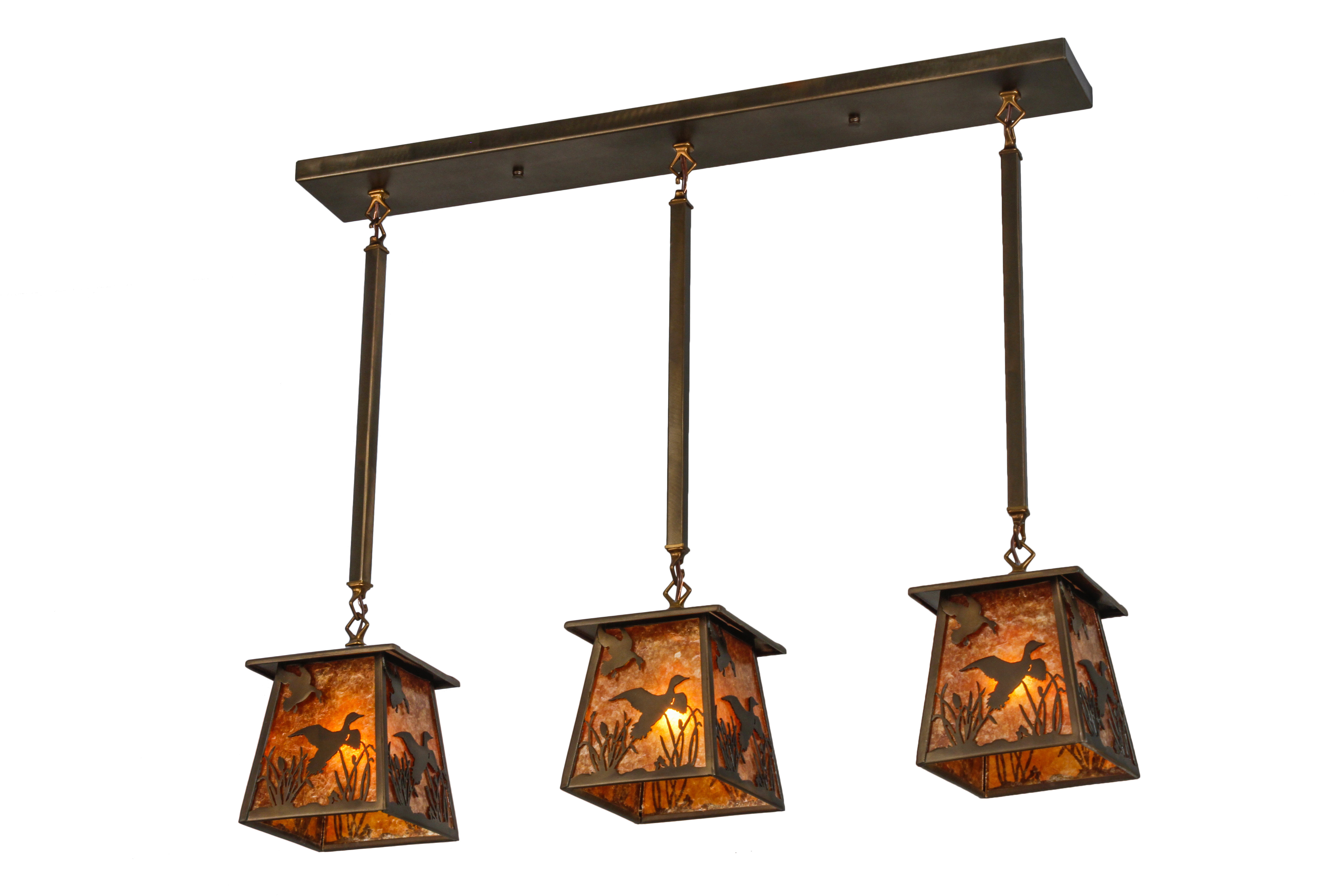 Meyda Lighting Ducks in Flight 3-Light Kitchen Island Linear Pendant ...