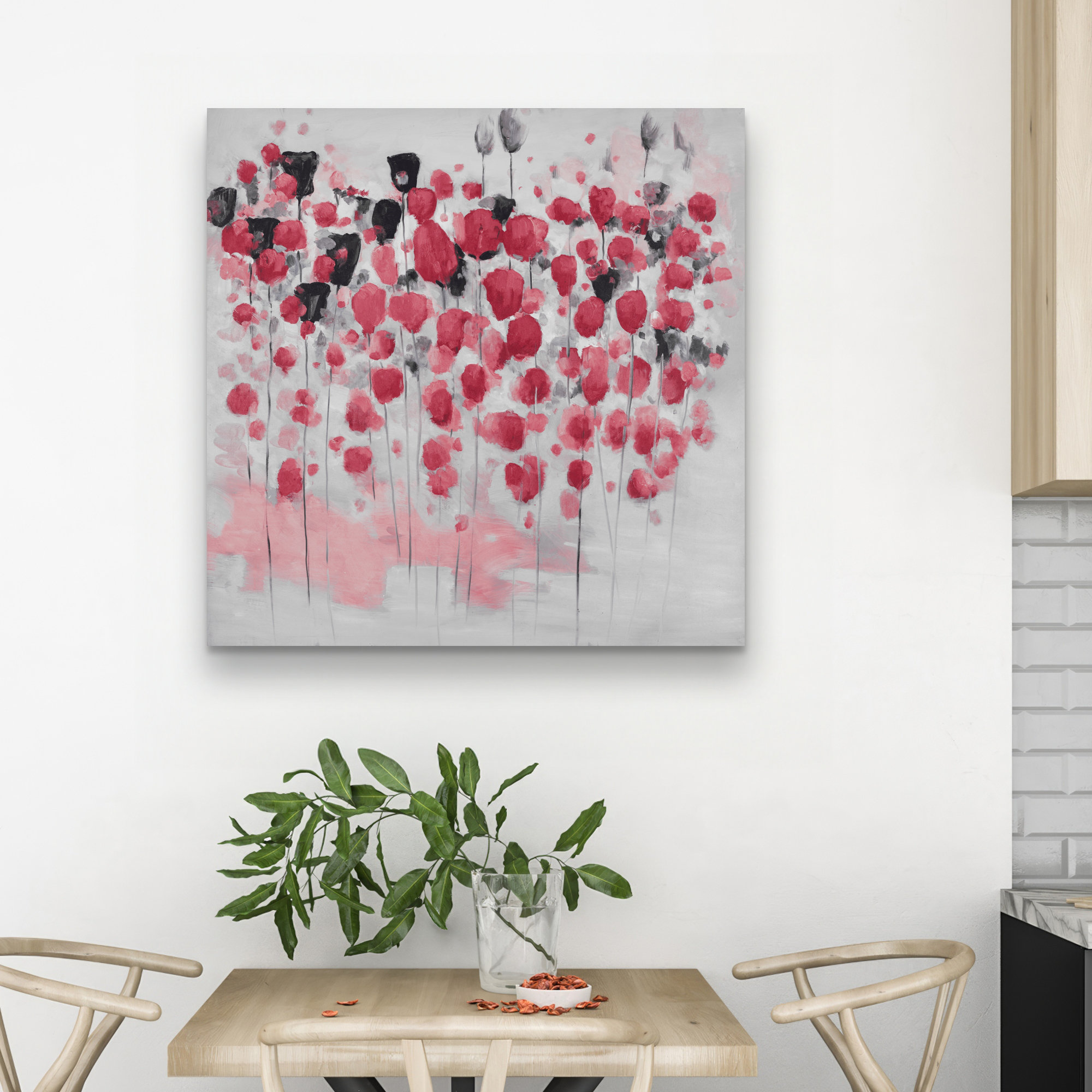 Begin Edition International Inc. Abstract flowers field - 32"x32" art ...