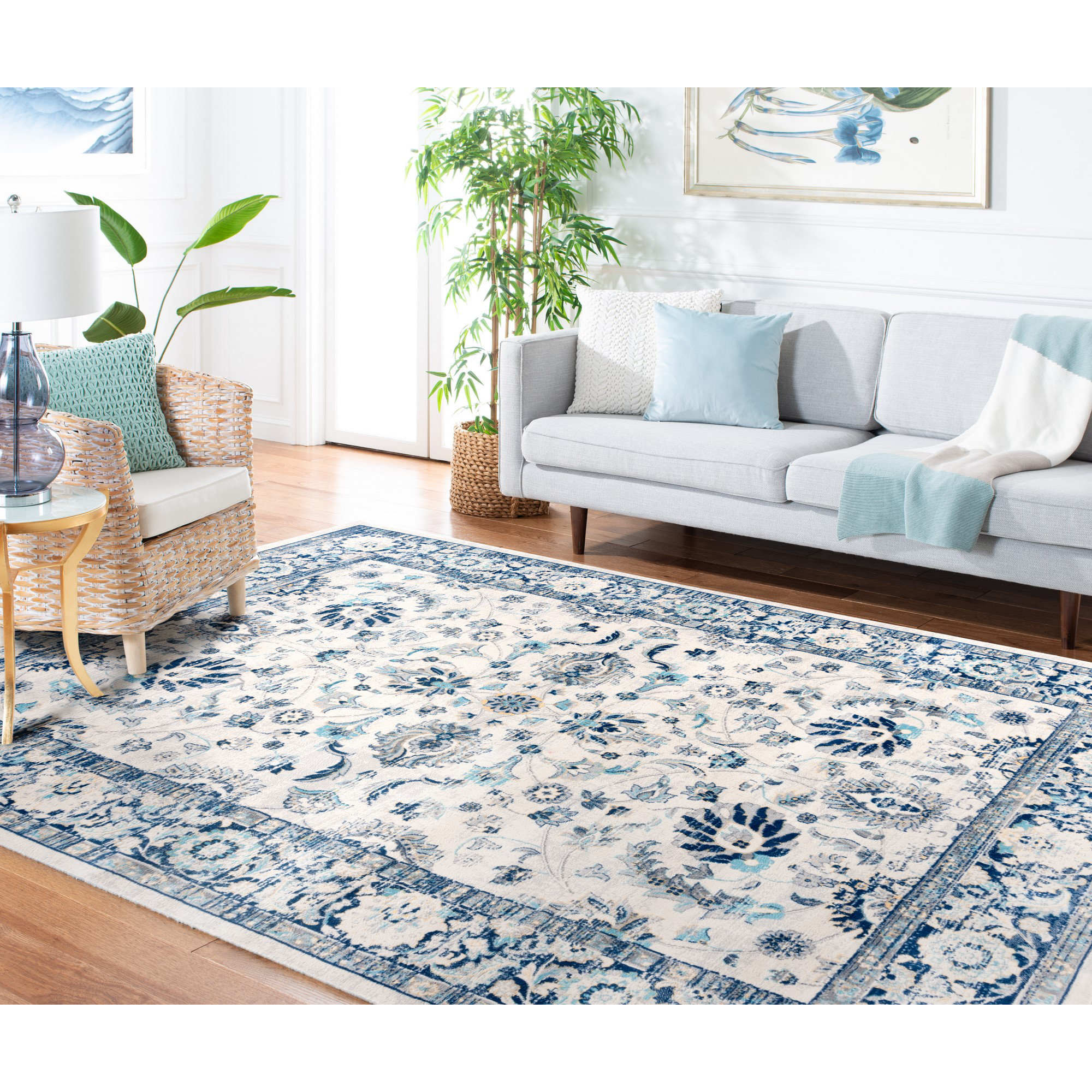 Langley Street Huggard Area Rug In Blue/Beige - Wayfair Canada